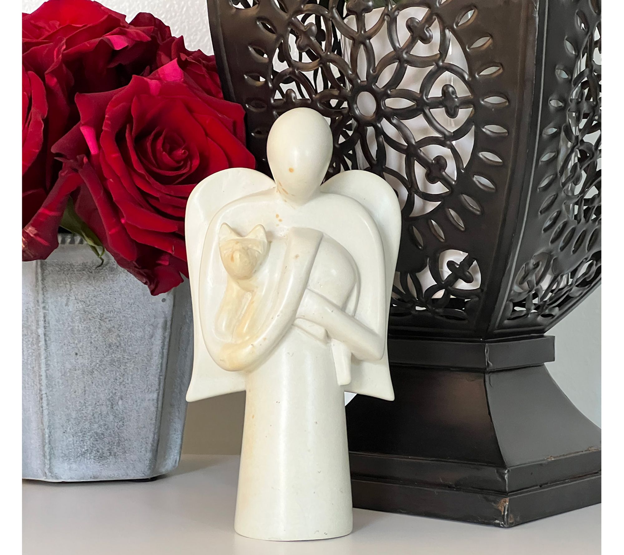 Global Crafts Soapstone Guardian Angel HoldingStatue - QVC.com