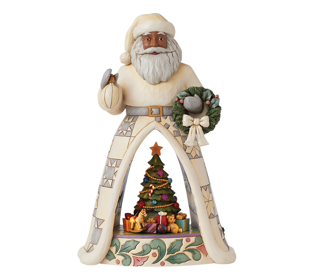 Jim Shore LED Santa Open Coat Scene Figurine 11in H - QVC.com