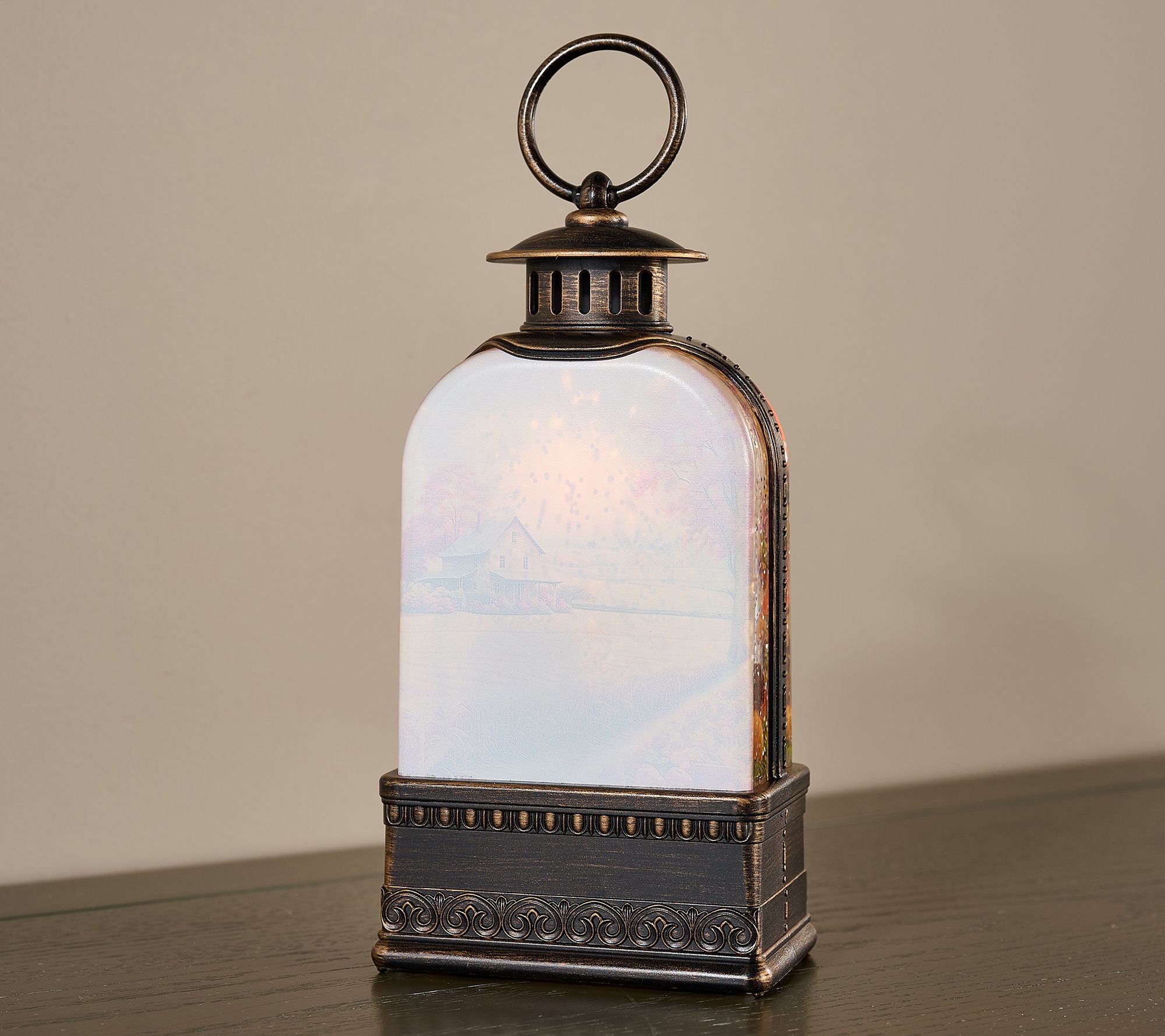 Illuminated Glitter Lantern with Scene by Valerie - QVC.com