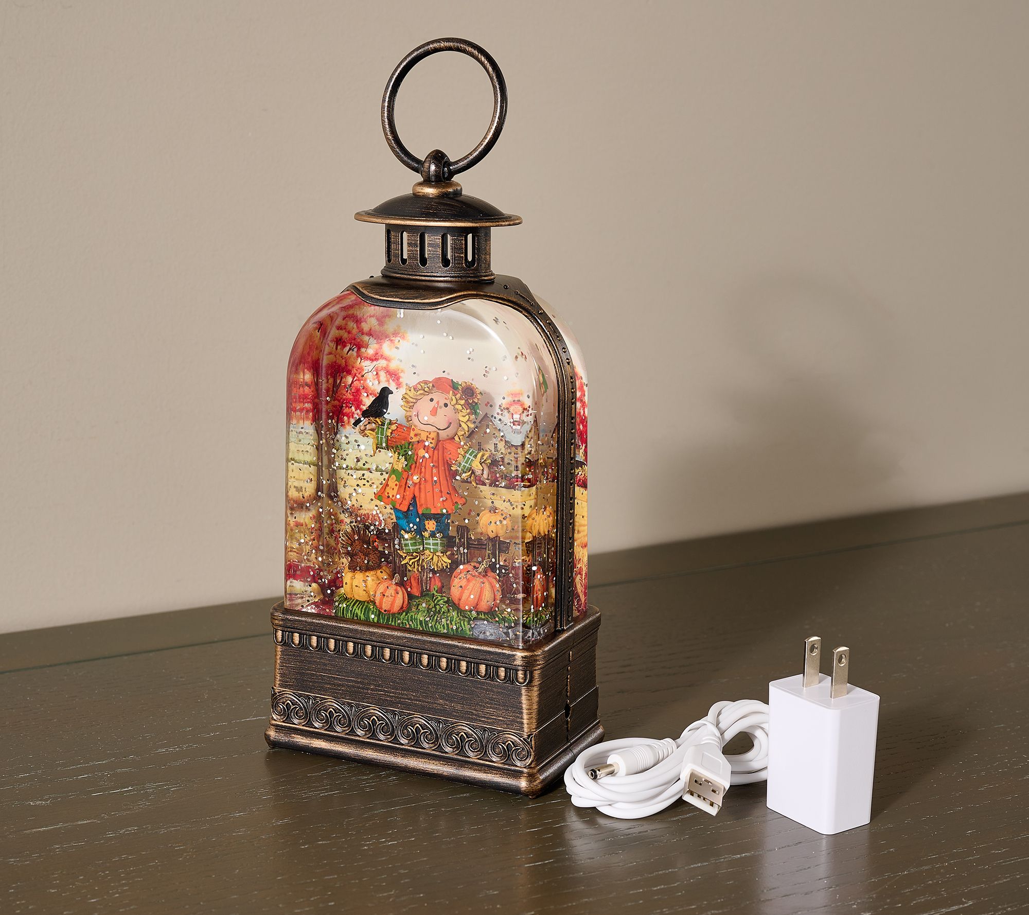 Illuminated Glitter Lantern with Scene by Valerie - QVC.com
