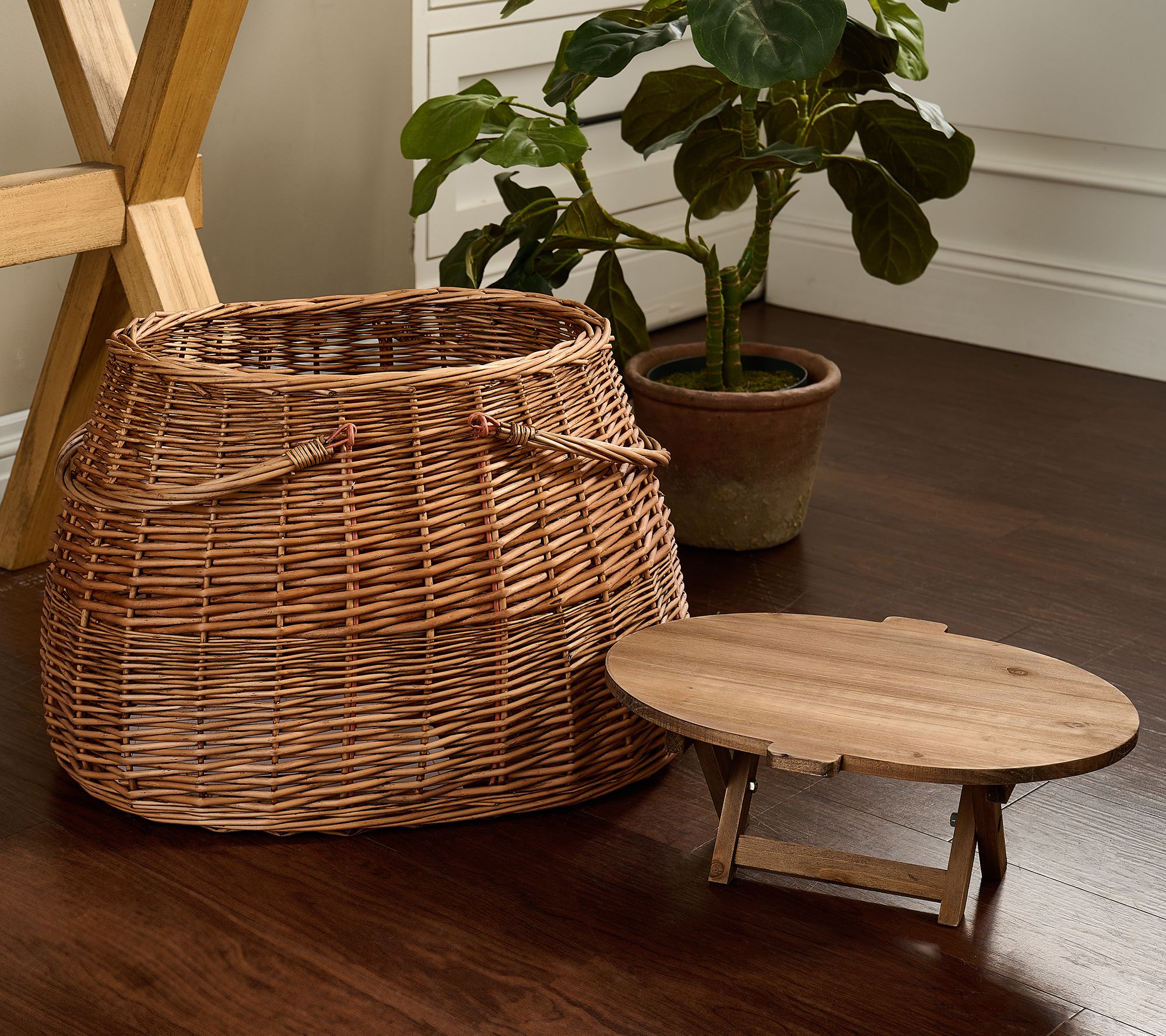 "As Is" Cozy Cottage by Liz Marie Vintage Woven Picnic Basket - QVC.com