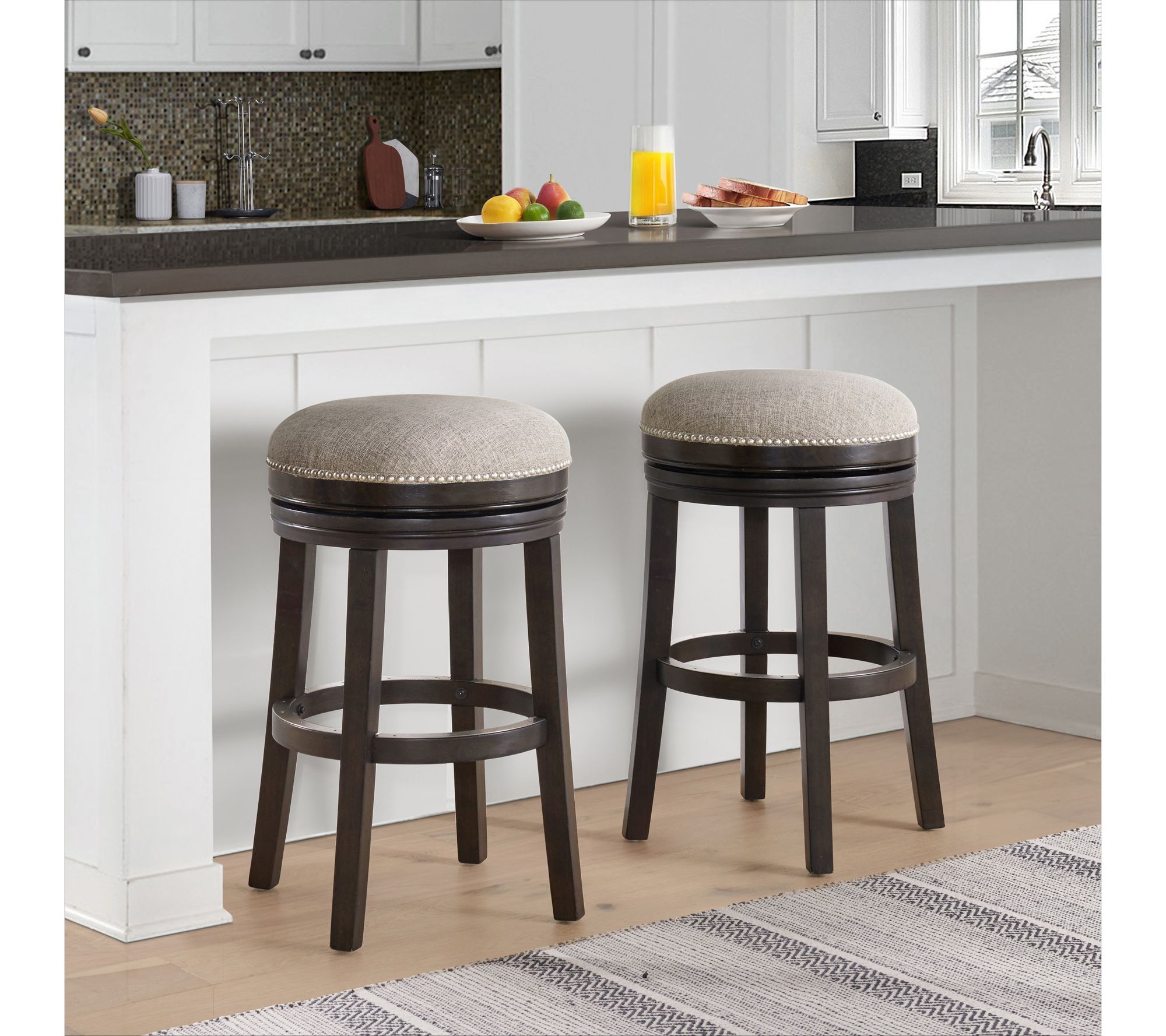 Alaterre Furniture Clara Set of 2 Swivel Bar Height Stools - QVC.com