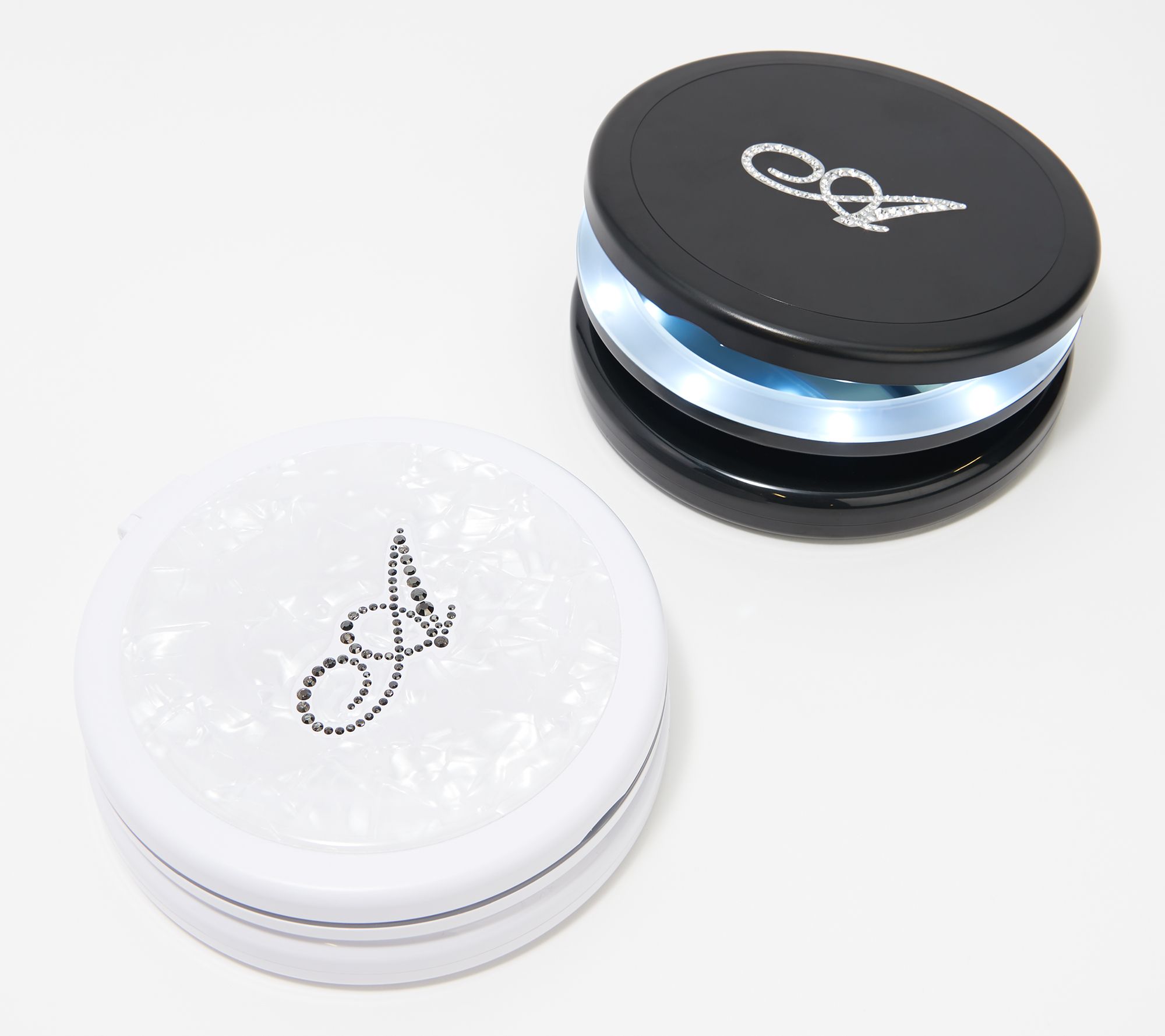 Dual Magnifying Mirror with Crystal Initial by Lori Greiner - QVC.com