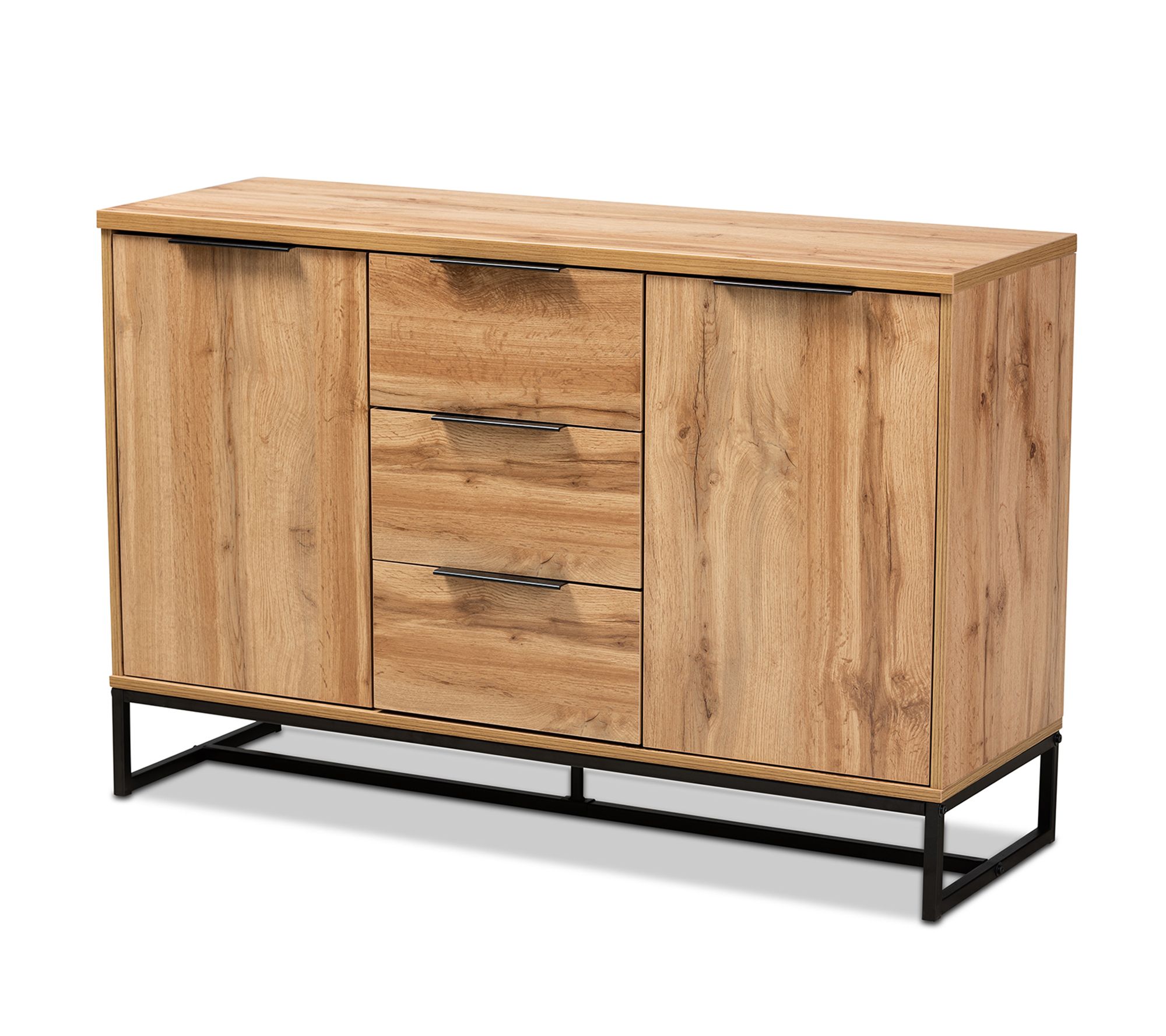 Reid Modern and Contemporary Wood and Metal Sideboard Buffet - QVC.com