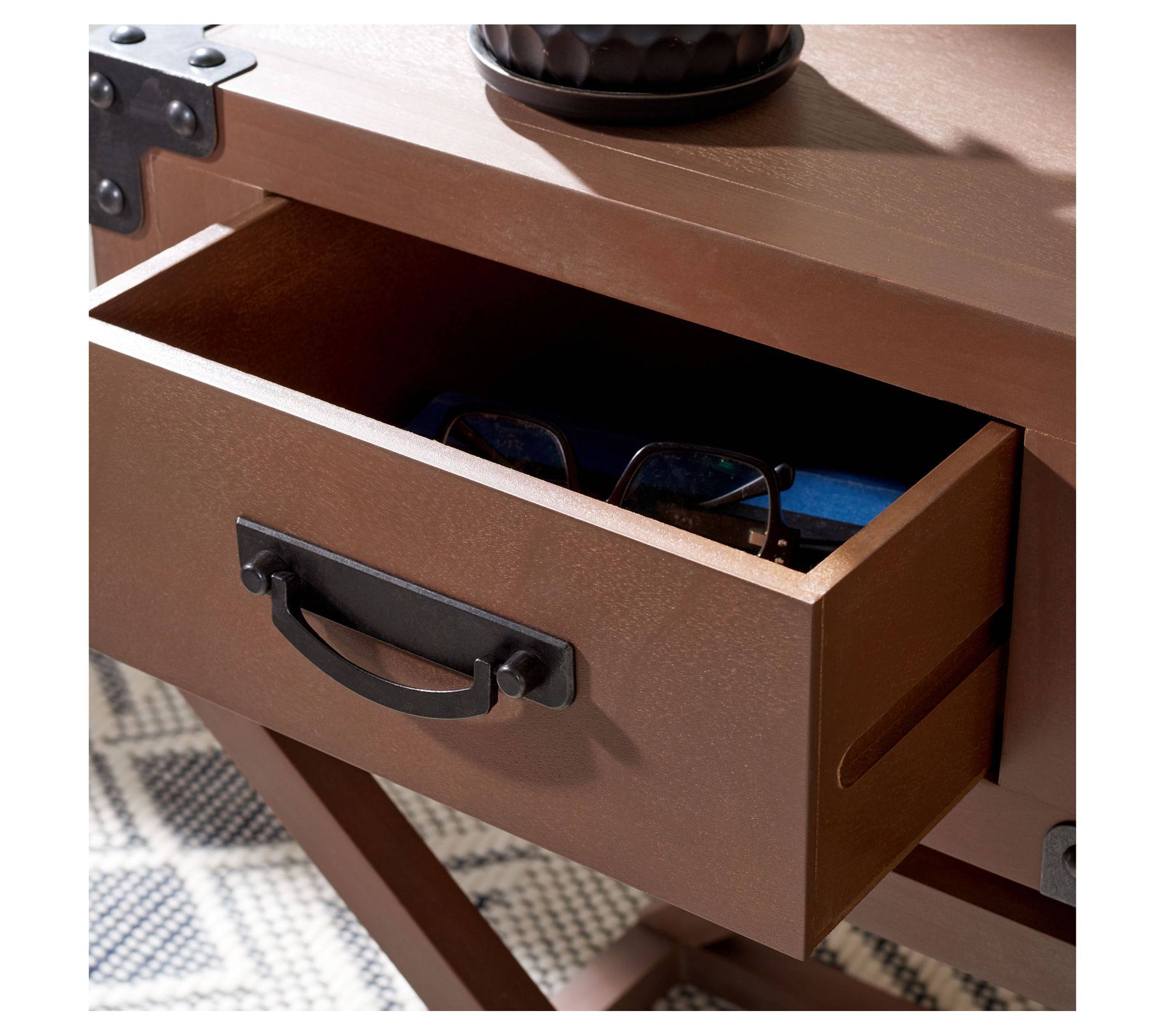 Safavieh Dunstan Accent Table With Storage Drawr - QVC.com