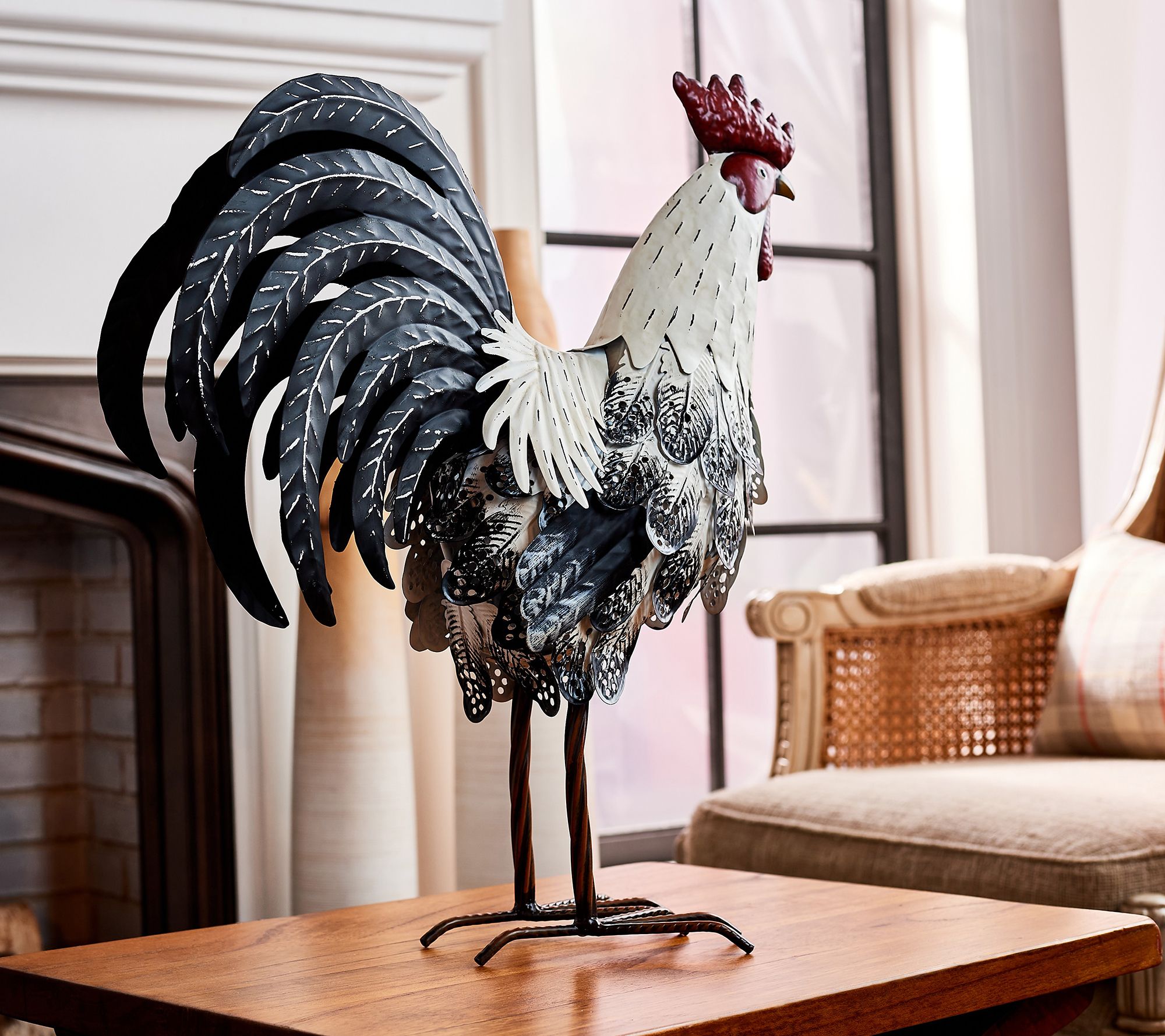 Metal Roosters Decor | Shelly Lighting