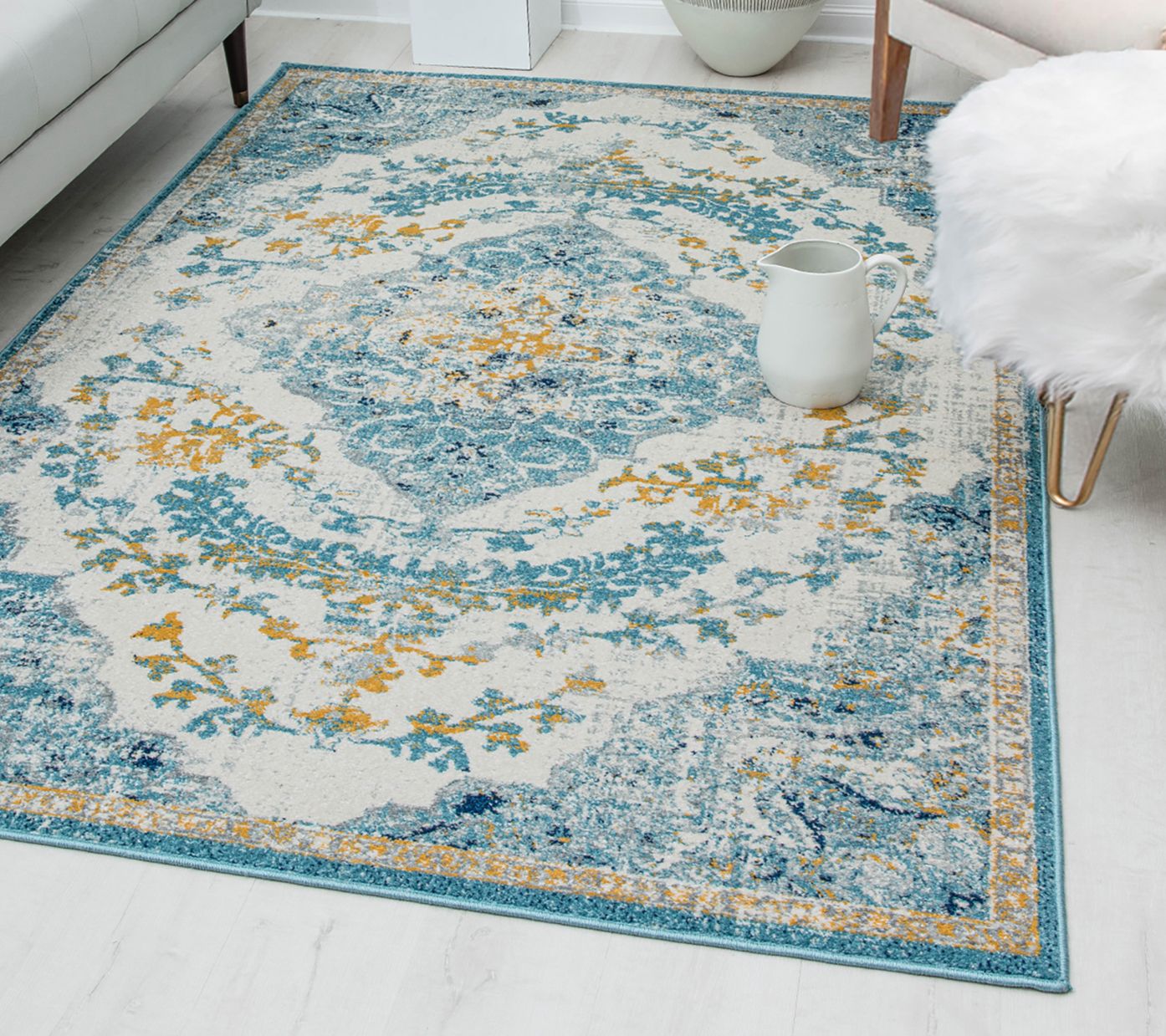 Rugs America Hailey HY50C Fresh Chicory Vintage 8'0" x 10'0" - QVC.com