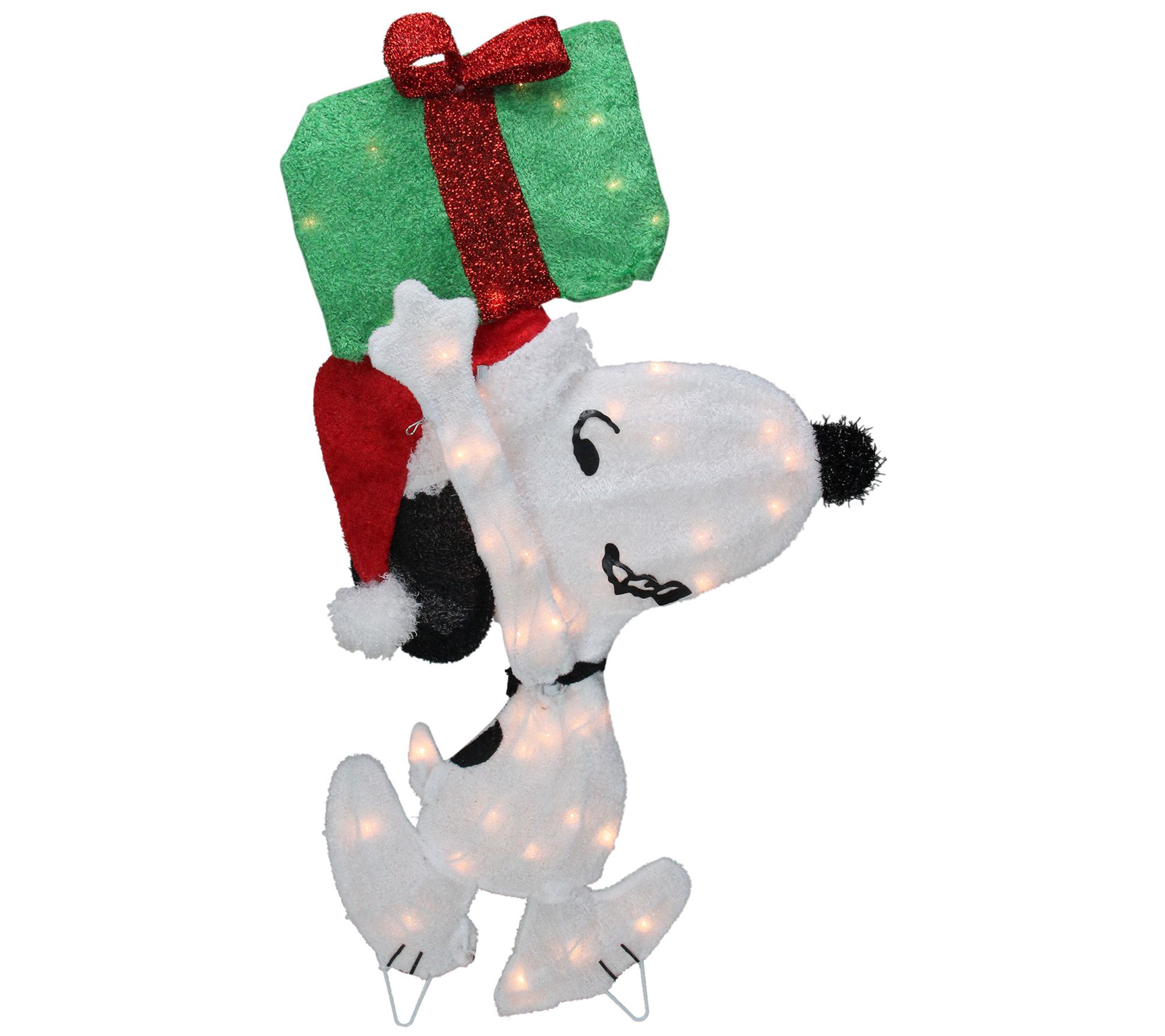 Northlight 32" Lighted Peanuts Snoopy w/ Presen t Outdoor Deco - QVC.com