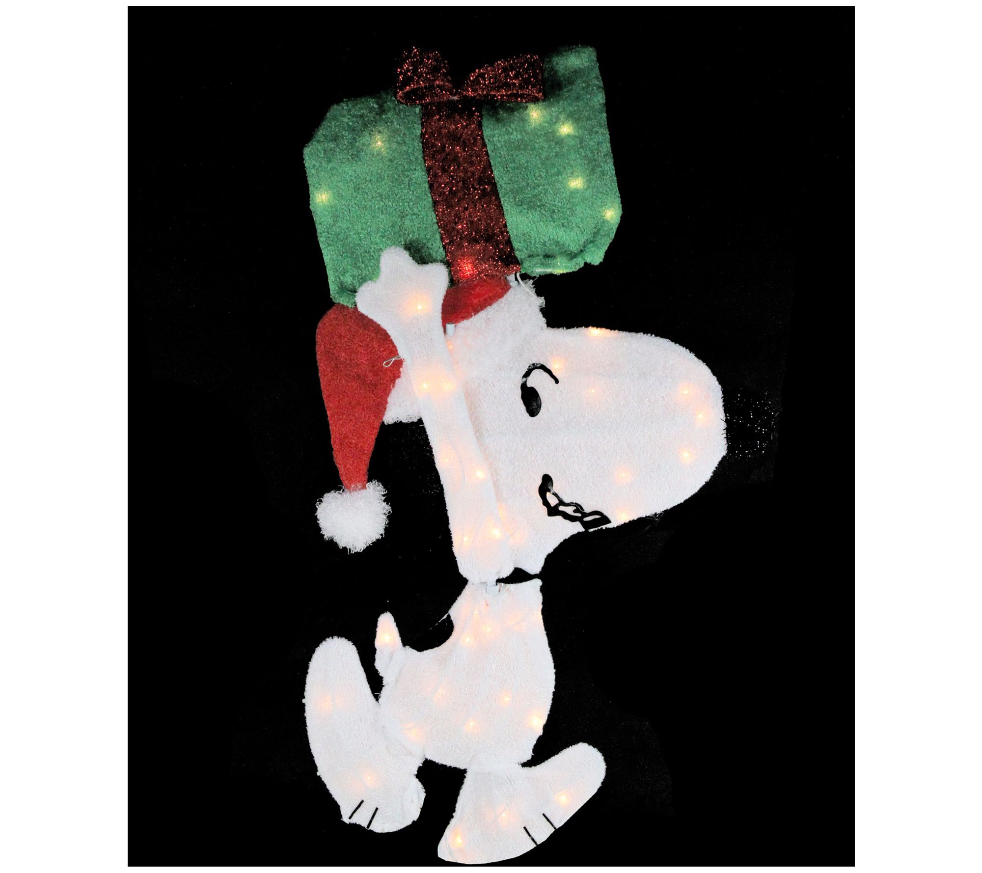 Northlight 32" Lighted Peanuts Snoopy w/ Presen t Outdoor Deco - QVC.com