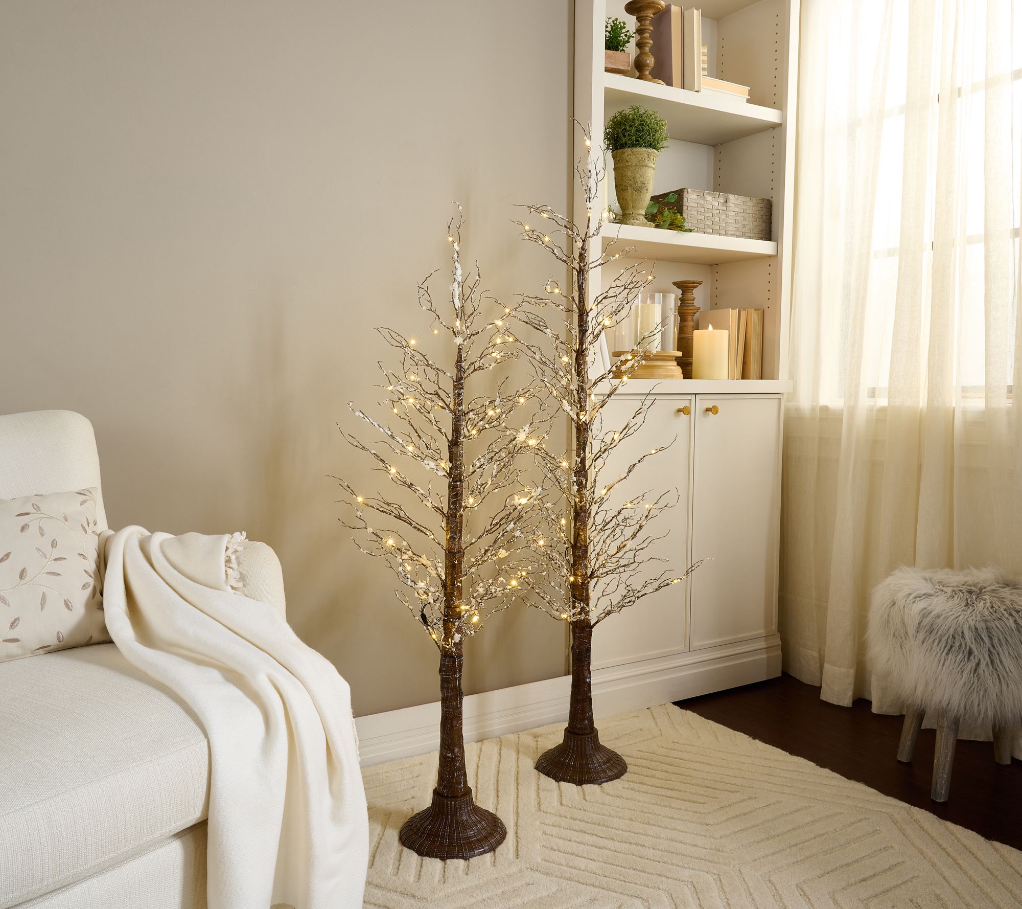 Illuminated Snow-Kissed Multi-Branch Tree by Valerie - QVC.com