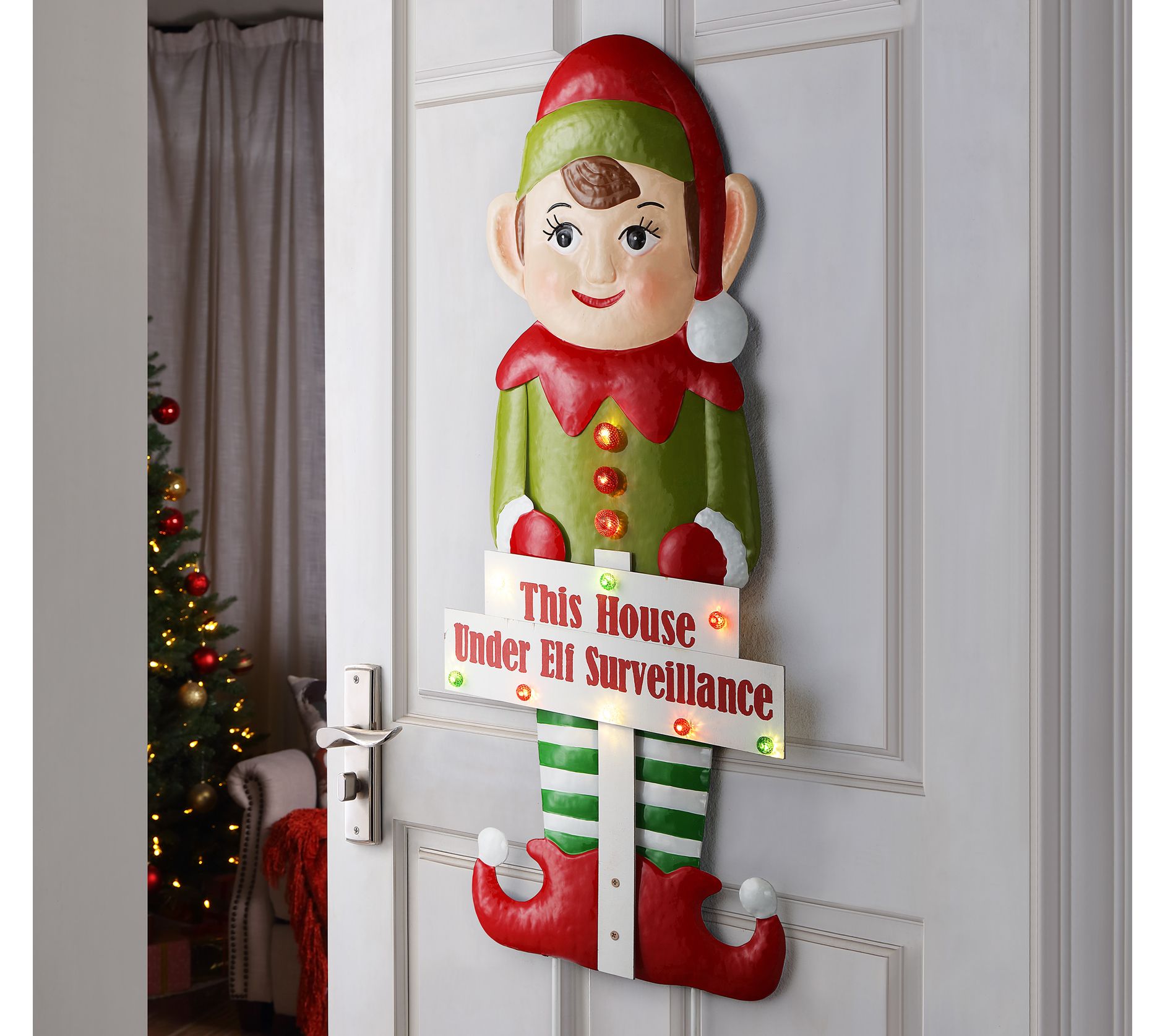 Mr. Christmas 38 in. Outdoor Metal Elf Sign - QVC.com
