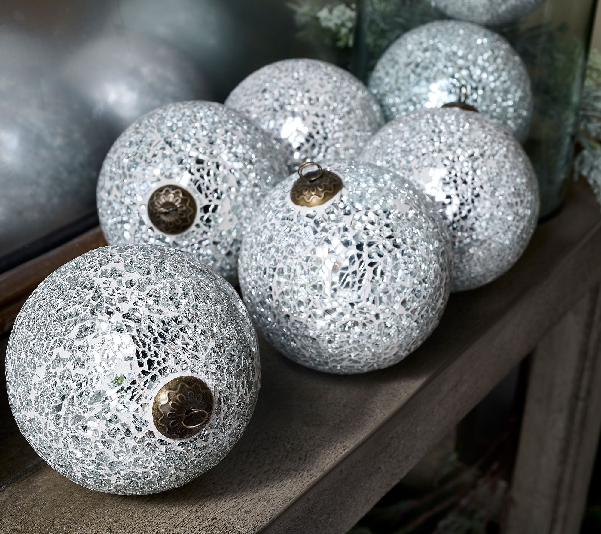 "As Is" Primrose Hill Set of 9 Mercury Glass 0rnaments - QVC.com