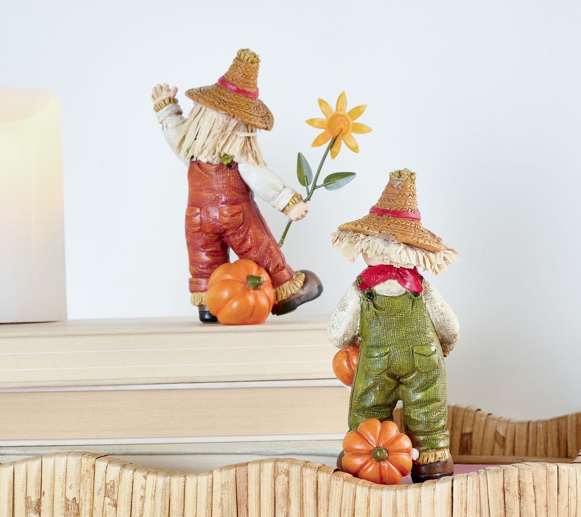 2-Piece Resin Scarecrow Couple by Valerie - QVC.com