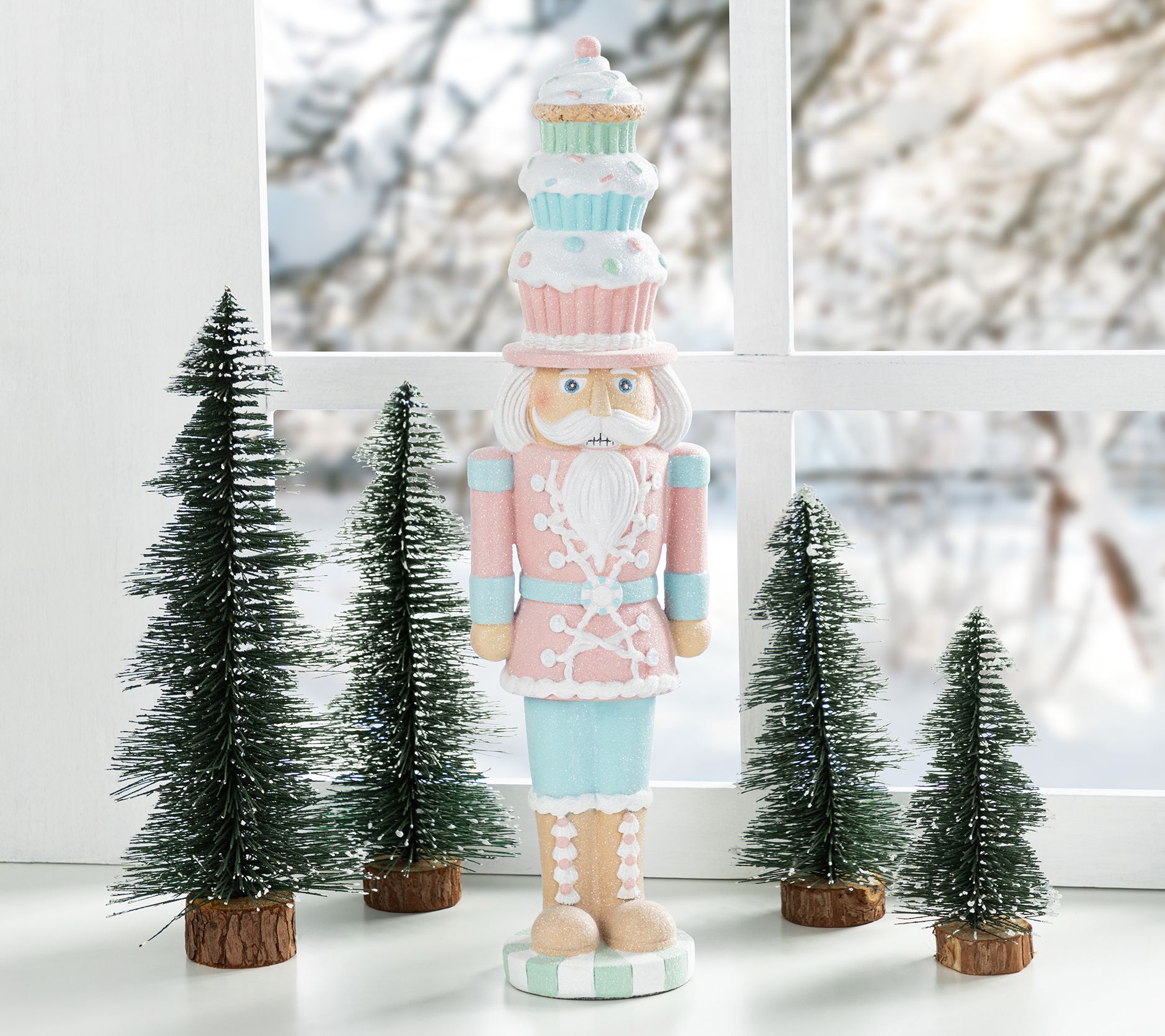 Glitzhome 18" Christmas Cupcake Nutcracker Table Decor - QVC.com