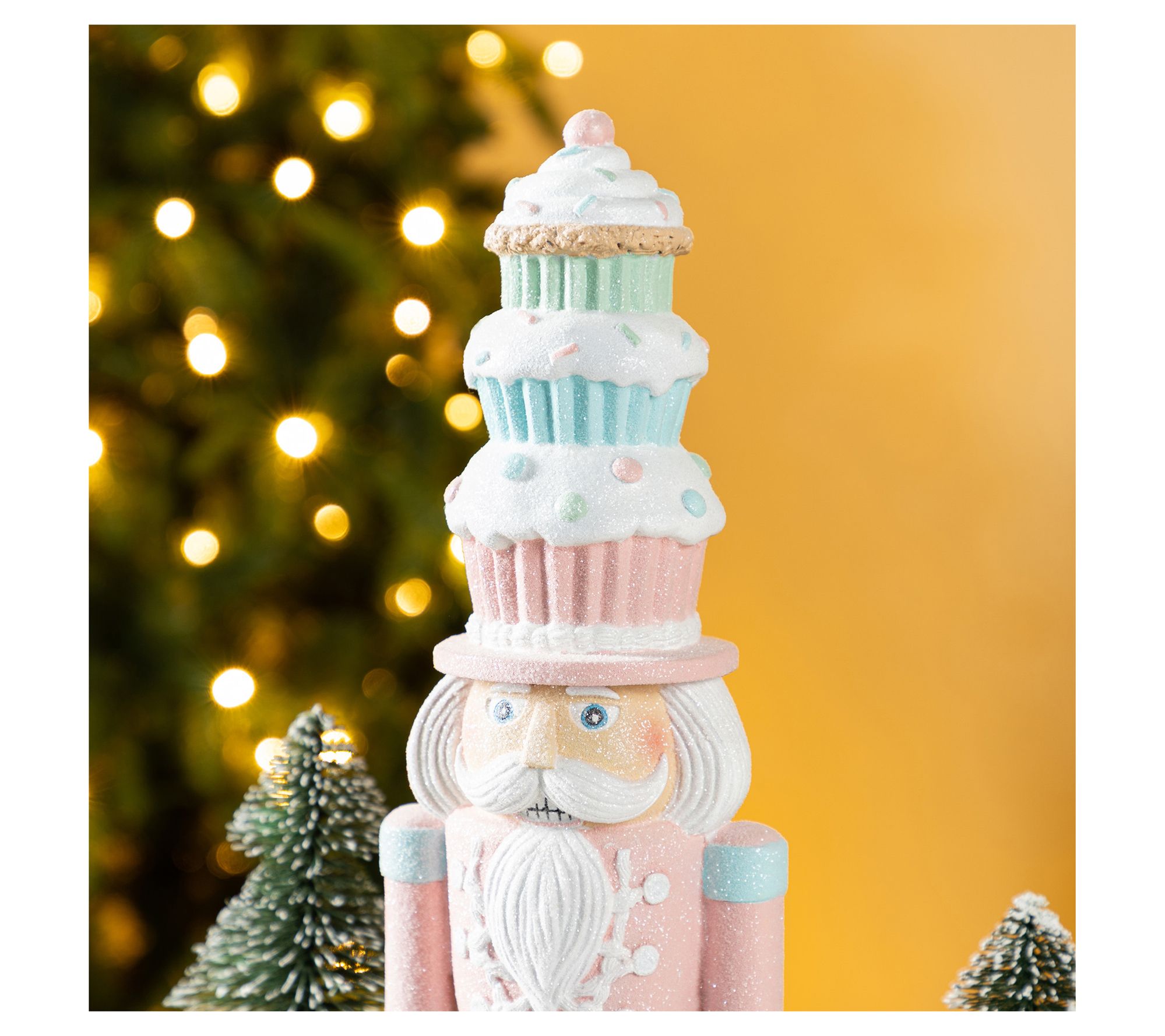 Glitzhome 18" Christmas Cupcake Nutcracker Table Decor - QVC.com