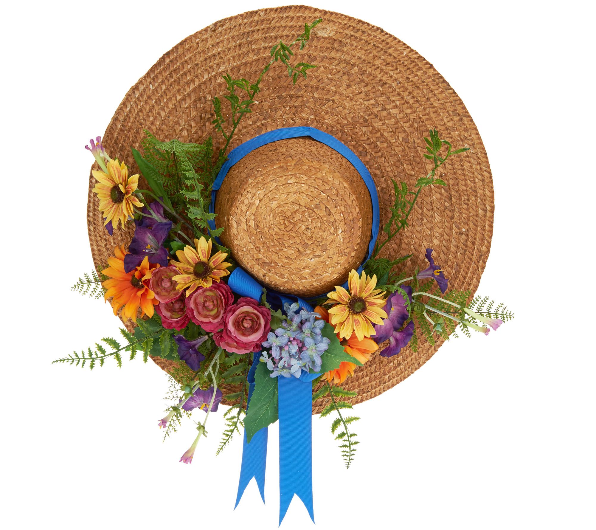Decorative Straw Hat with Flowers by Valerie - QVC.com