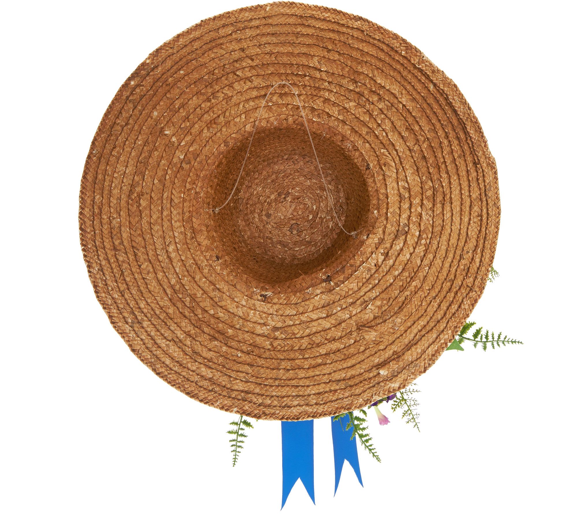 Decorative Straw Hat with Flowers by Valerie - QVC.com