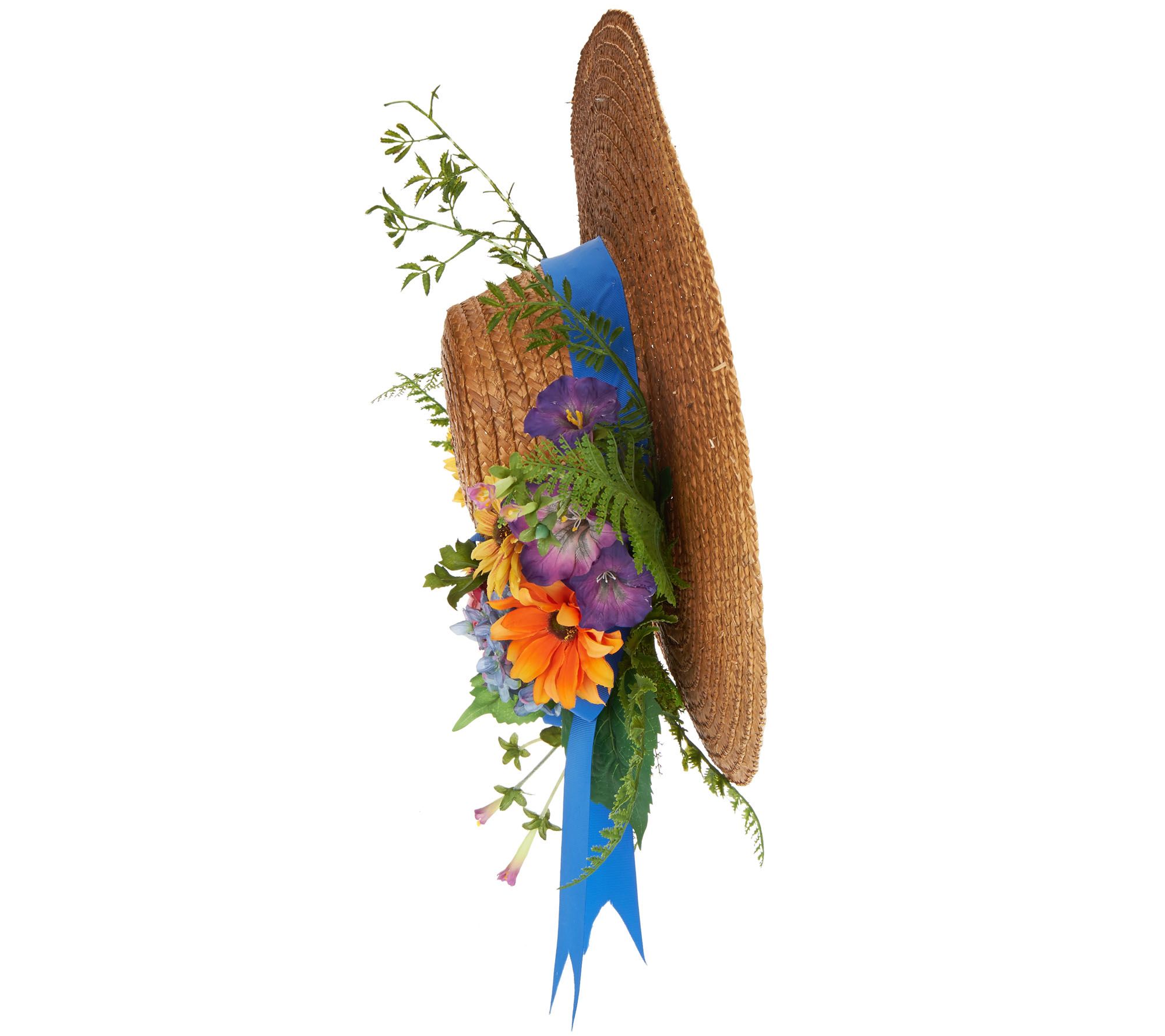 Decorative Straw Hat with Flowers by Valerie - QVC.com