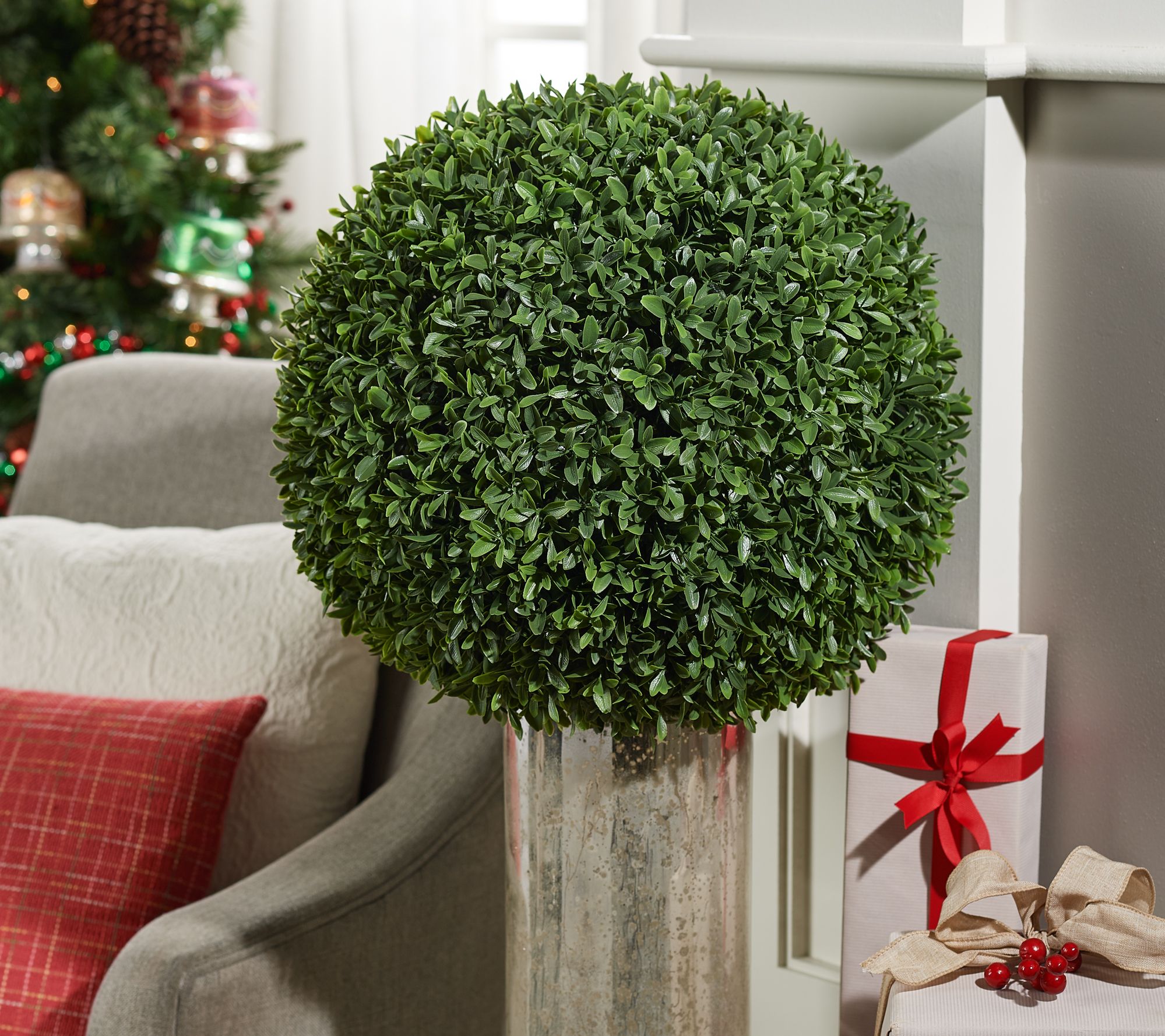 16" Indoor/ Outdoor Faux Boxwood Ball by Valerie - QVC.com