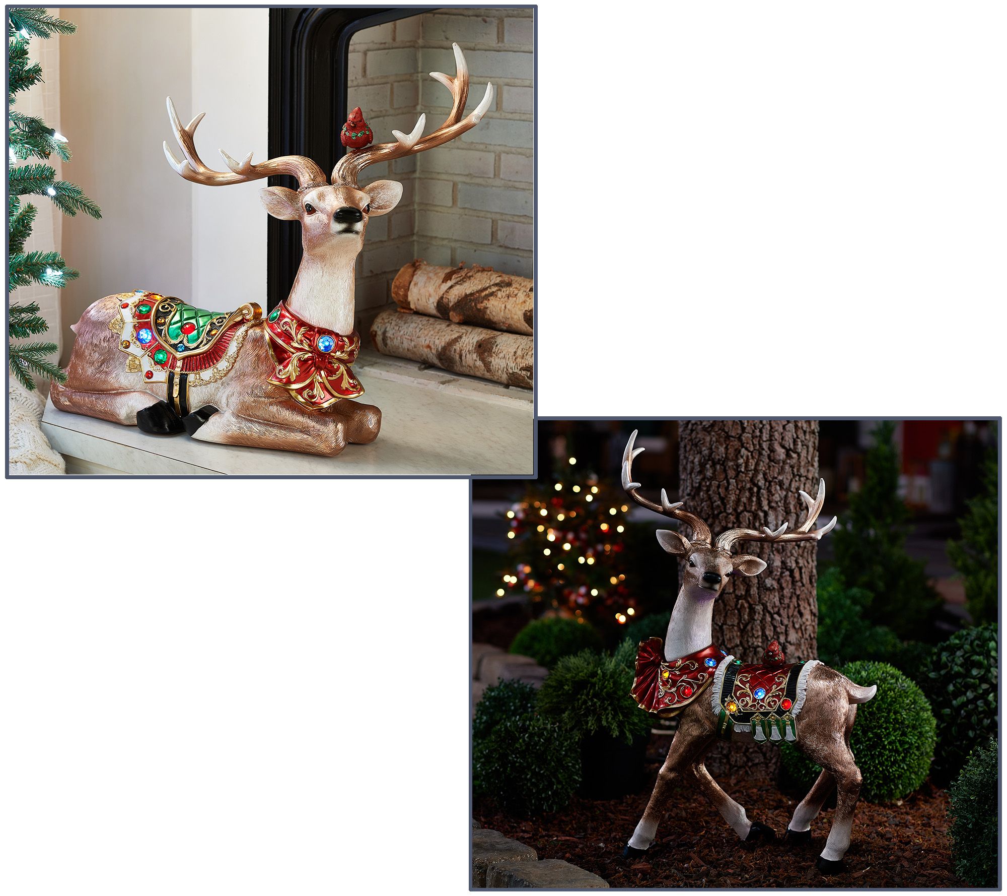 Kringle Express Sitting Indoor/Outdoor Reindeer - QVC.com