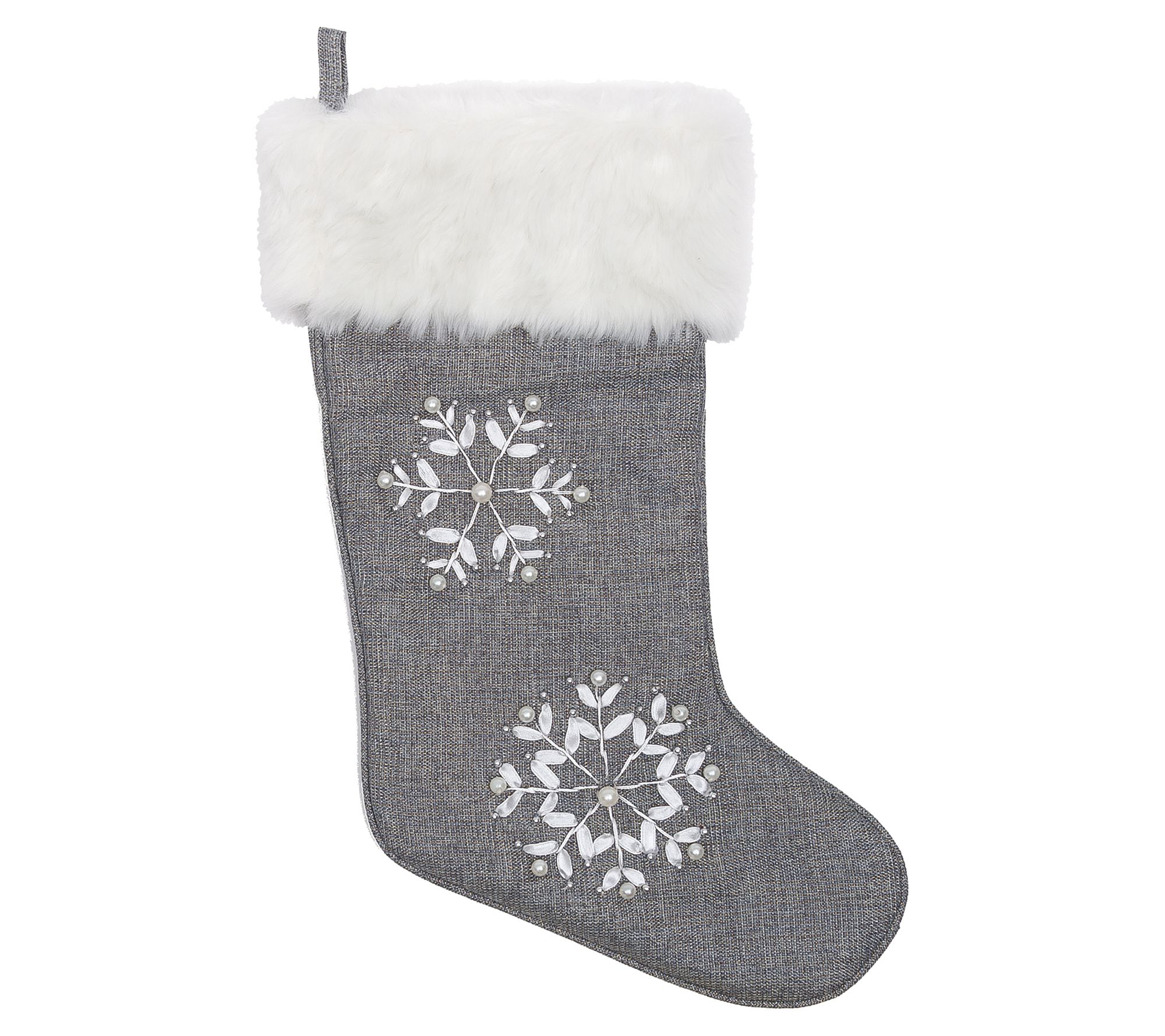 C&F Home Silver Snowflake Stocking - QVC.com