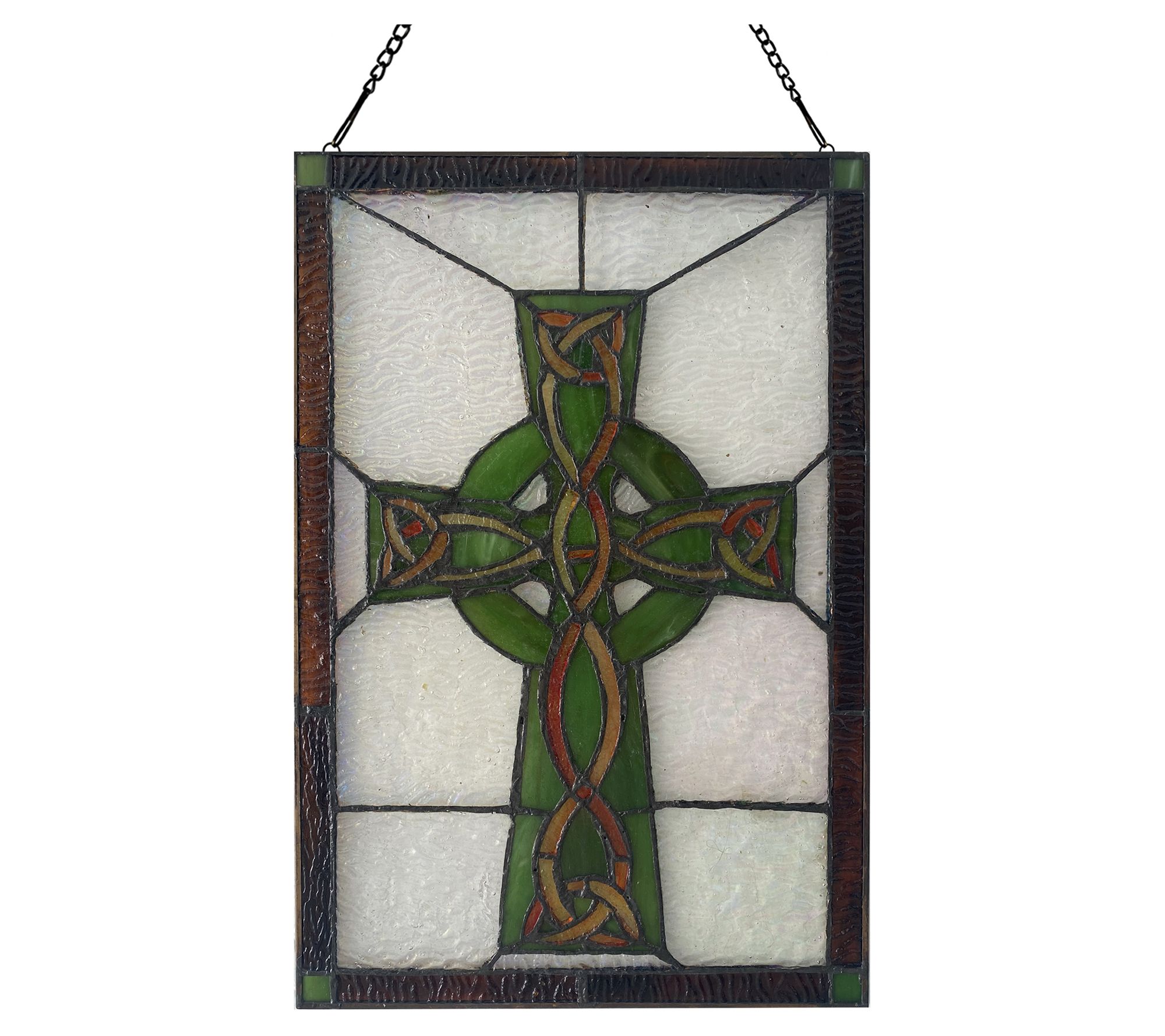 River of Goods 18"H Celtic Cross Stained GlassWindow Panel - QVC.com