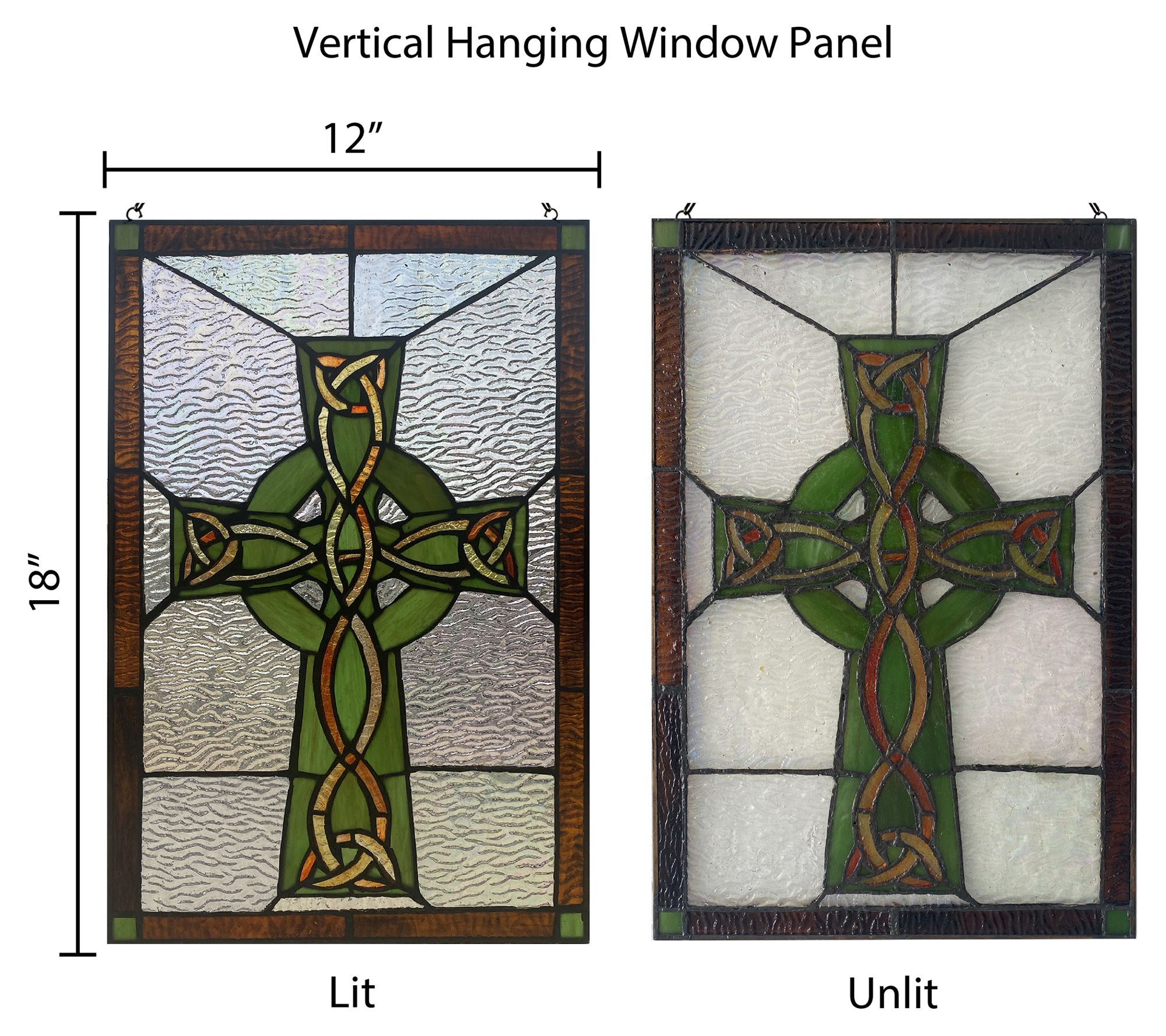 River of Goods 18"H Celtic Cross Stained GlassWindow Panel - QVC.com