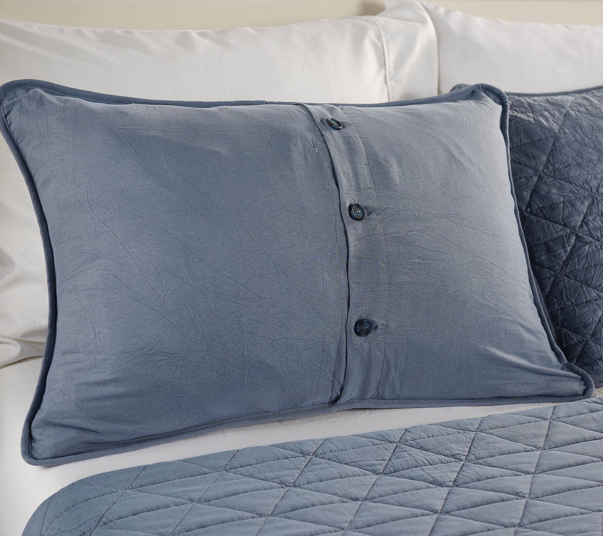 Home Reflections Textured Stonewash Quilt Set- King - QVC.com