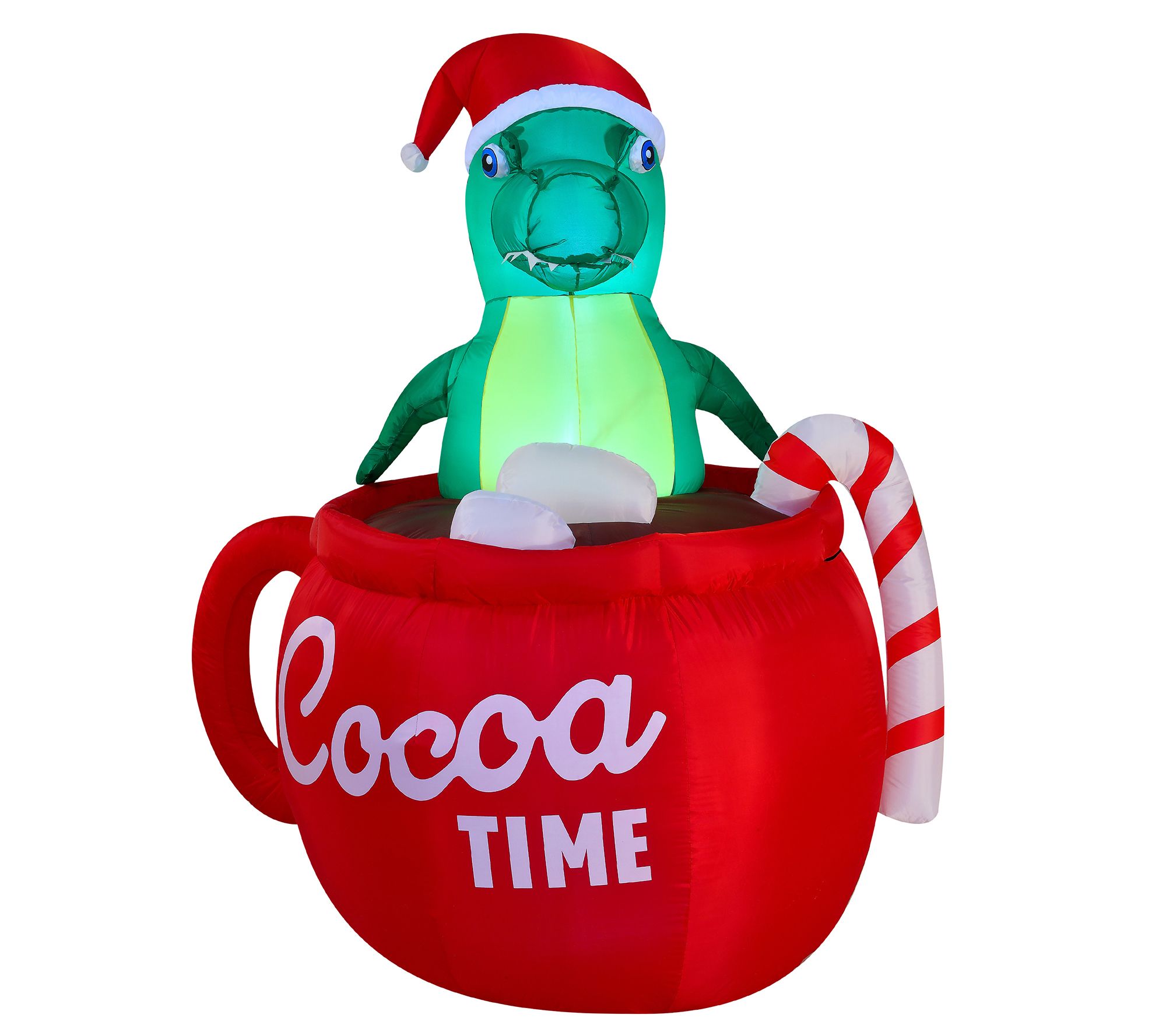 Joiedomi 6 ft Dinosaur in Hot Cocoa Mug Inflatable Decoration - QVC.com