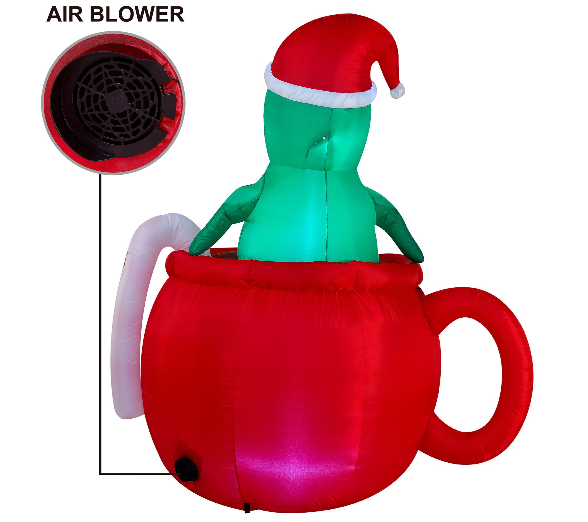 Joiedomi 6 ft Dinosaur in Hot Cocoa Mug Inflatable Decoration - QVC.com