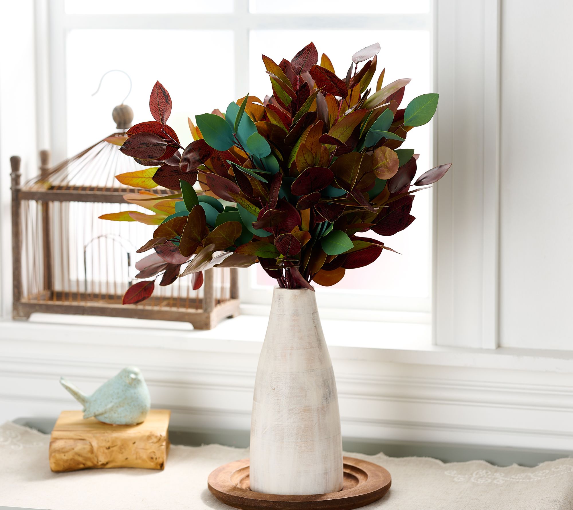 "As Is" Set of 4 Eucalyptus Leaf Stems by Valerie - QVC.com