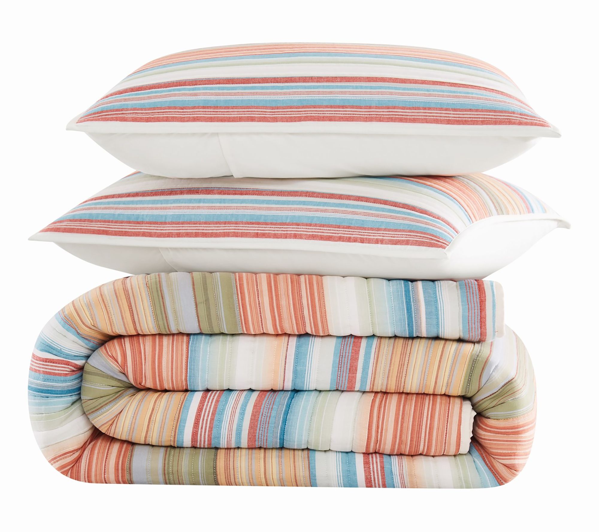 Oceanfront Resort Palm Beach Yarn Dye Stripe Twin Quilt Set - QVC.com