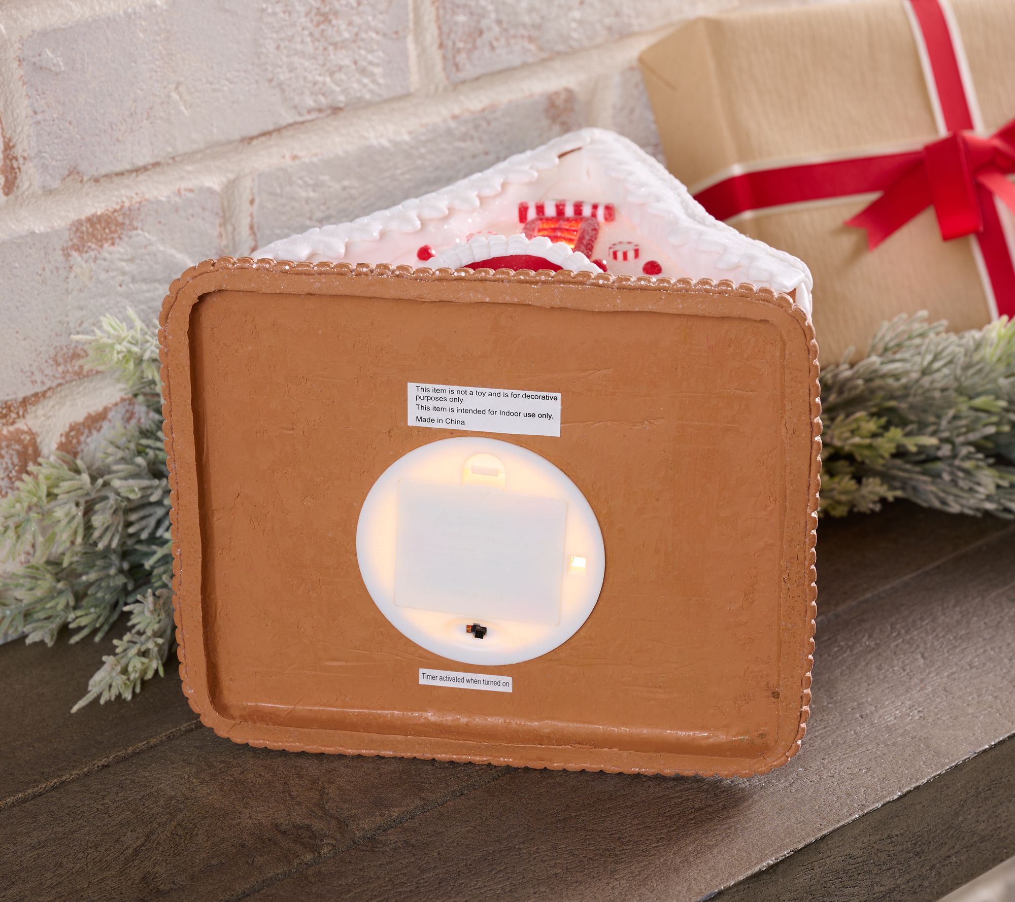 "As Is" Lit Cottage Collection Gingerbread Penguin House - QVC.com