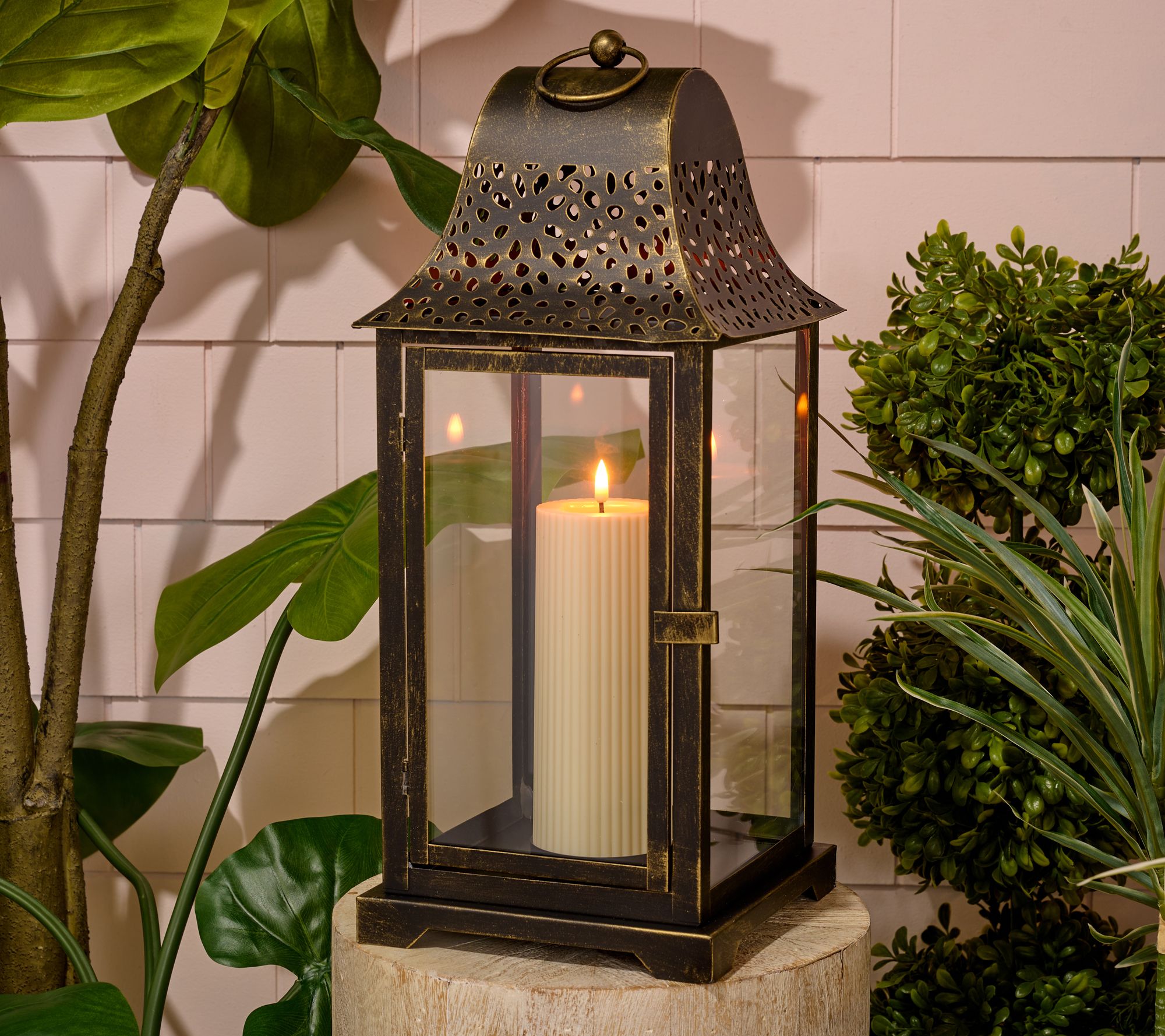 "As Is" 19" Indoor/Outdoor Pierced Metal Lantern by Kim Gravel - QVC.com
