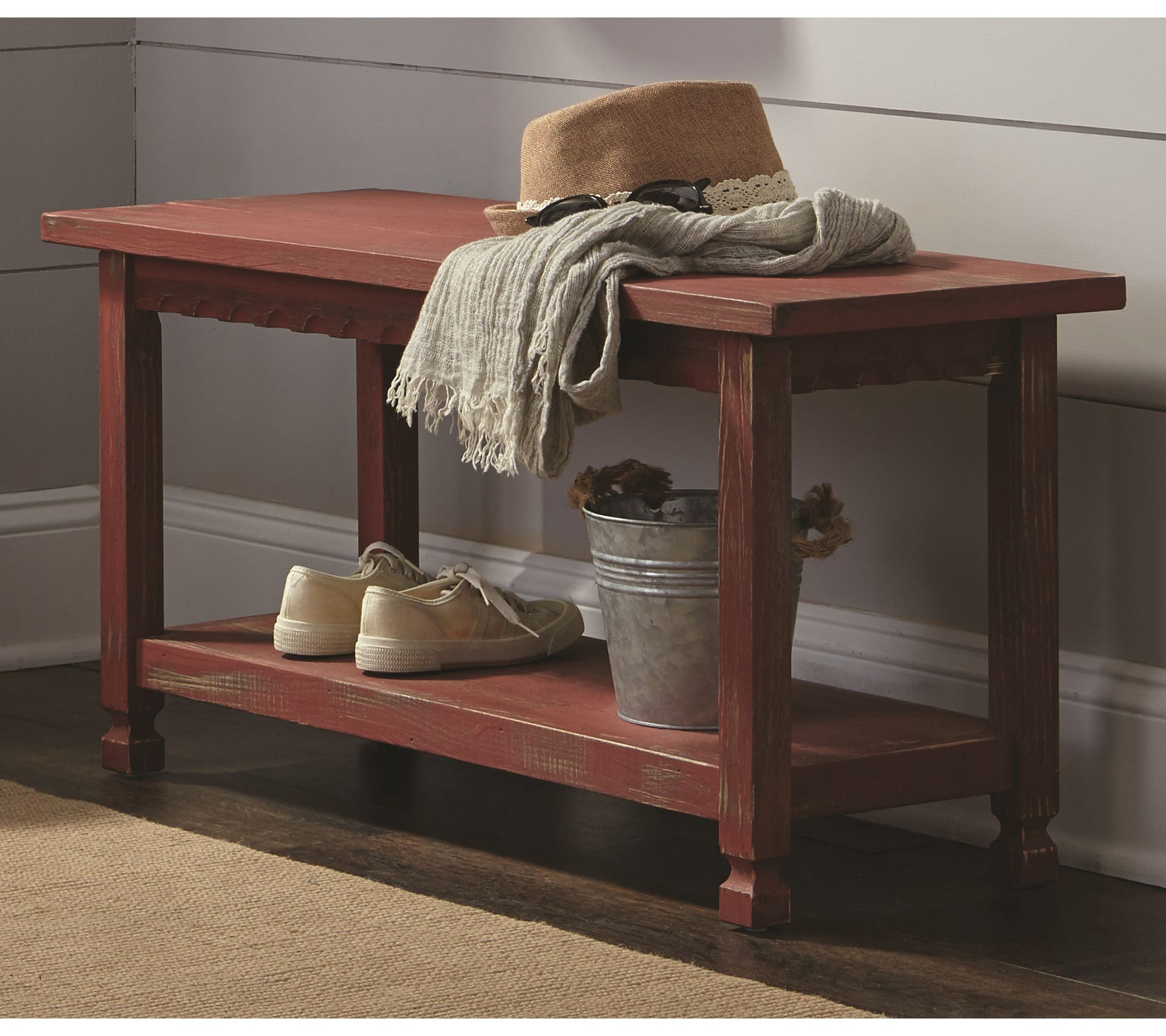 Alaterre Furniture Country Cottage Bench Entryway Bench - QVC.com