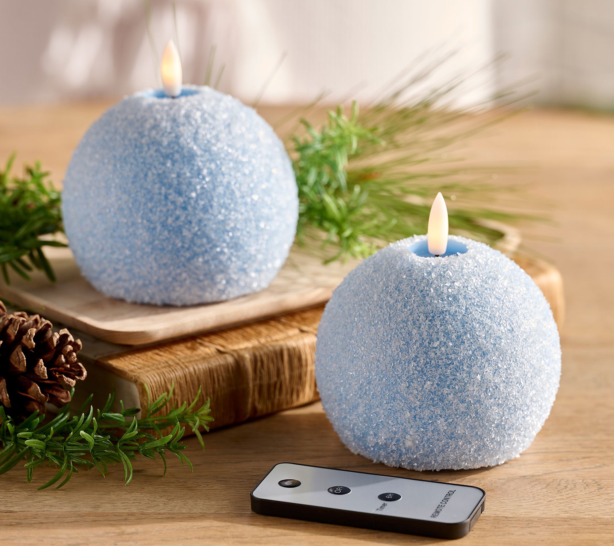 "As Is" Home Reflections S/2 Flameless Crystal Sphere Candles - QVC.com