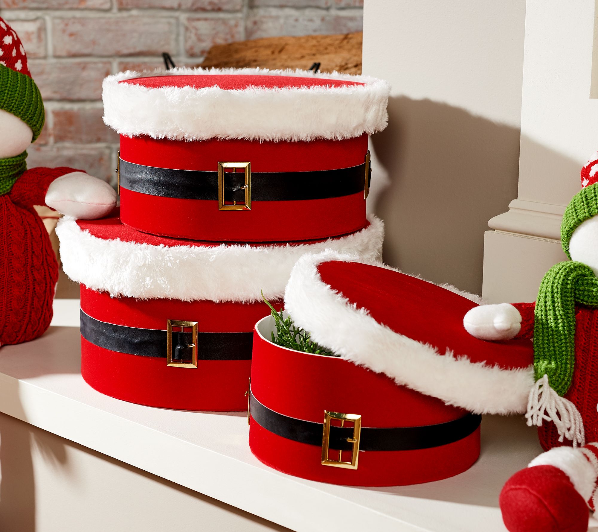 "As Is" Set of 3 Stacking Santa Suit Boxes by Valerie - QVC.com