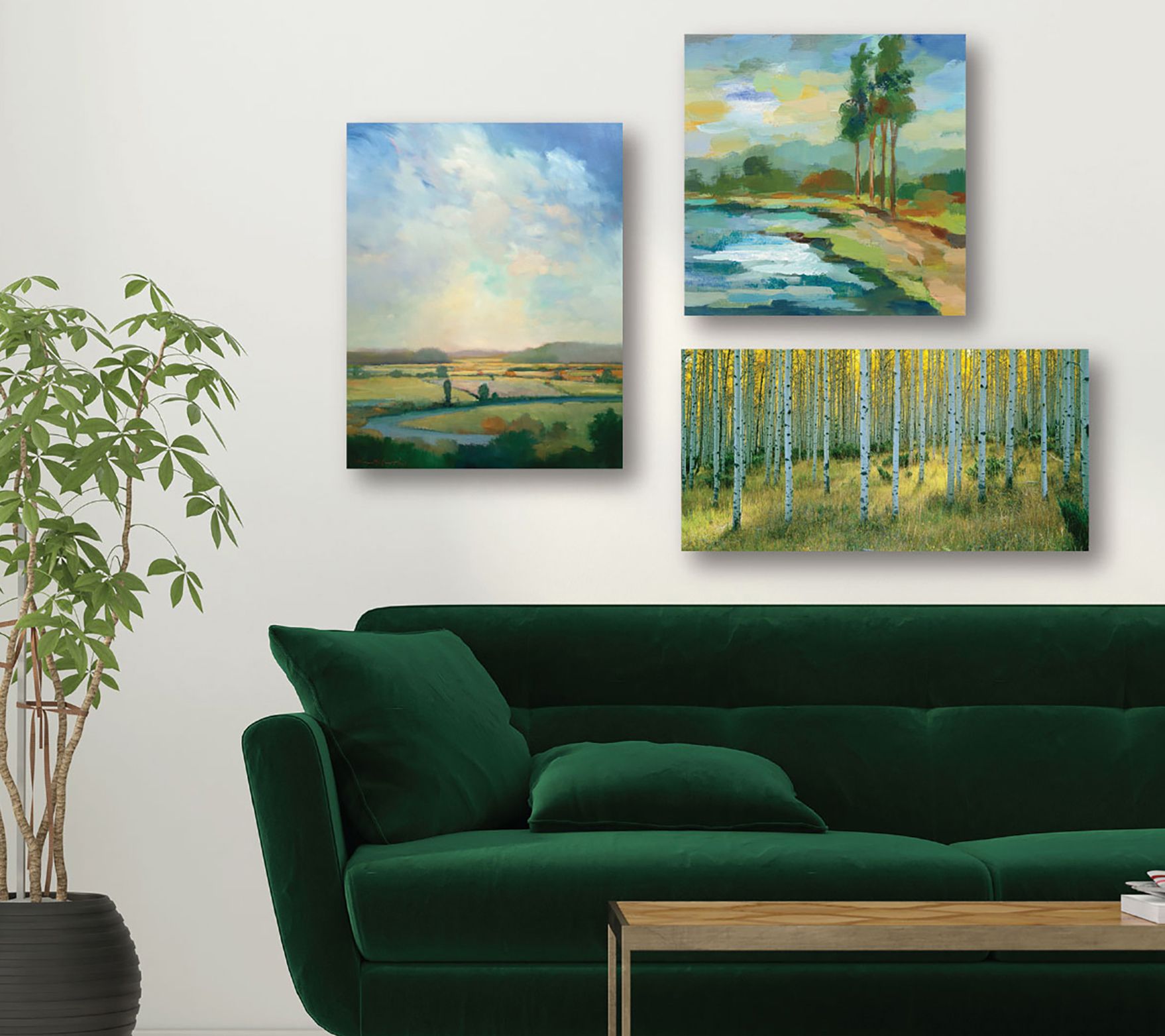Courtside Market Serene Landscape 3-Piece Canvas Set - QVC.com