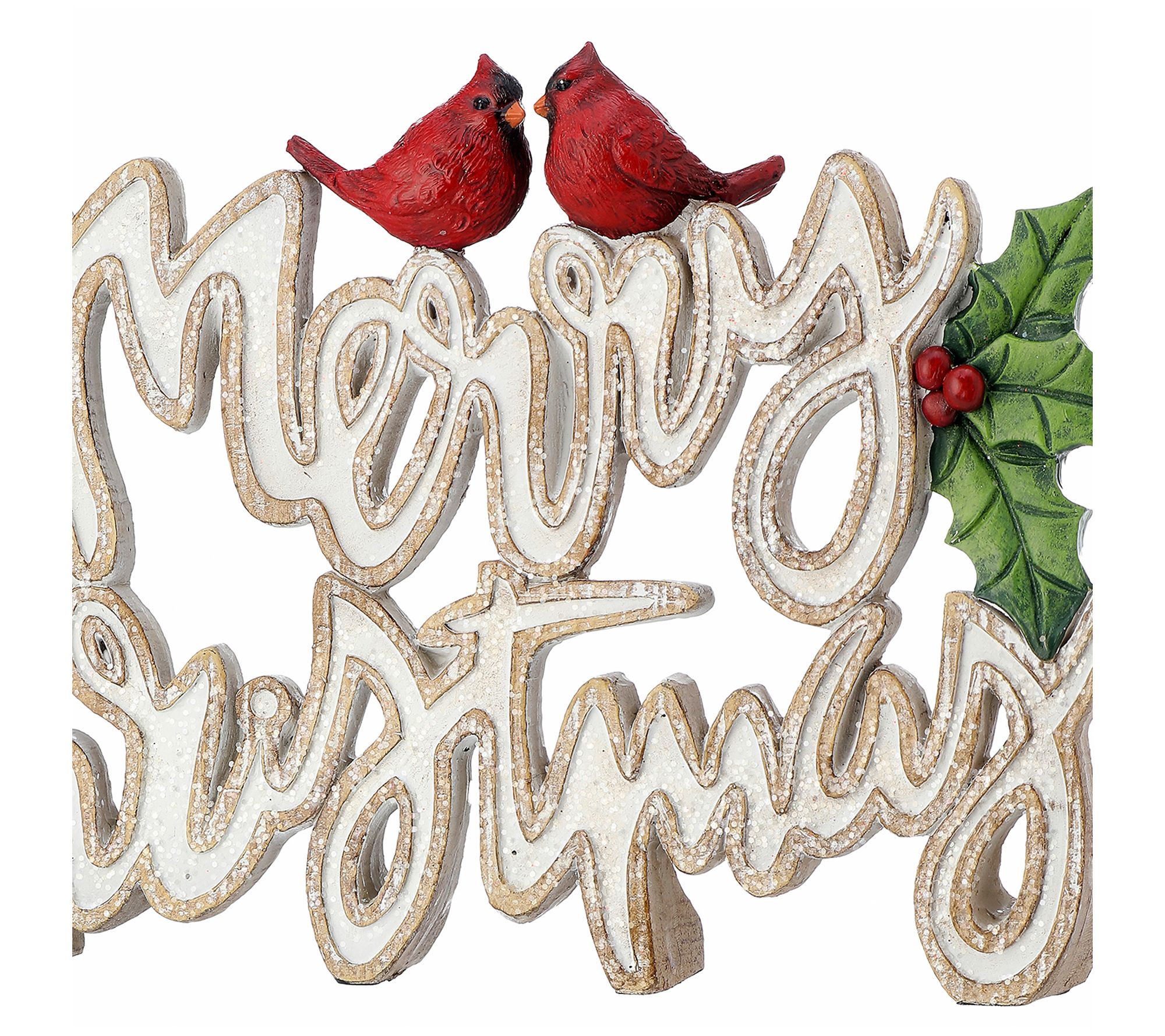 12" Merry Christmas Tablepieceby Valerie - QVC.com