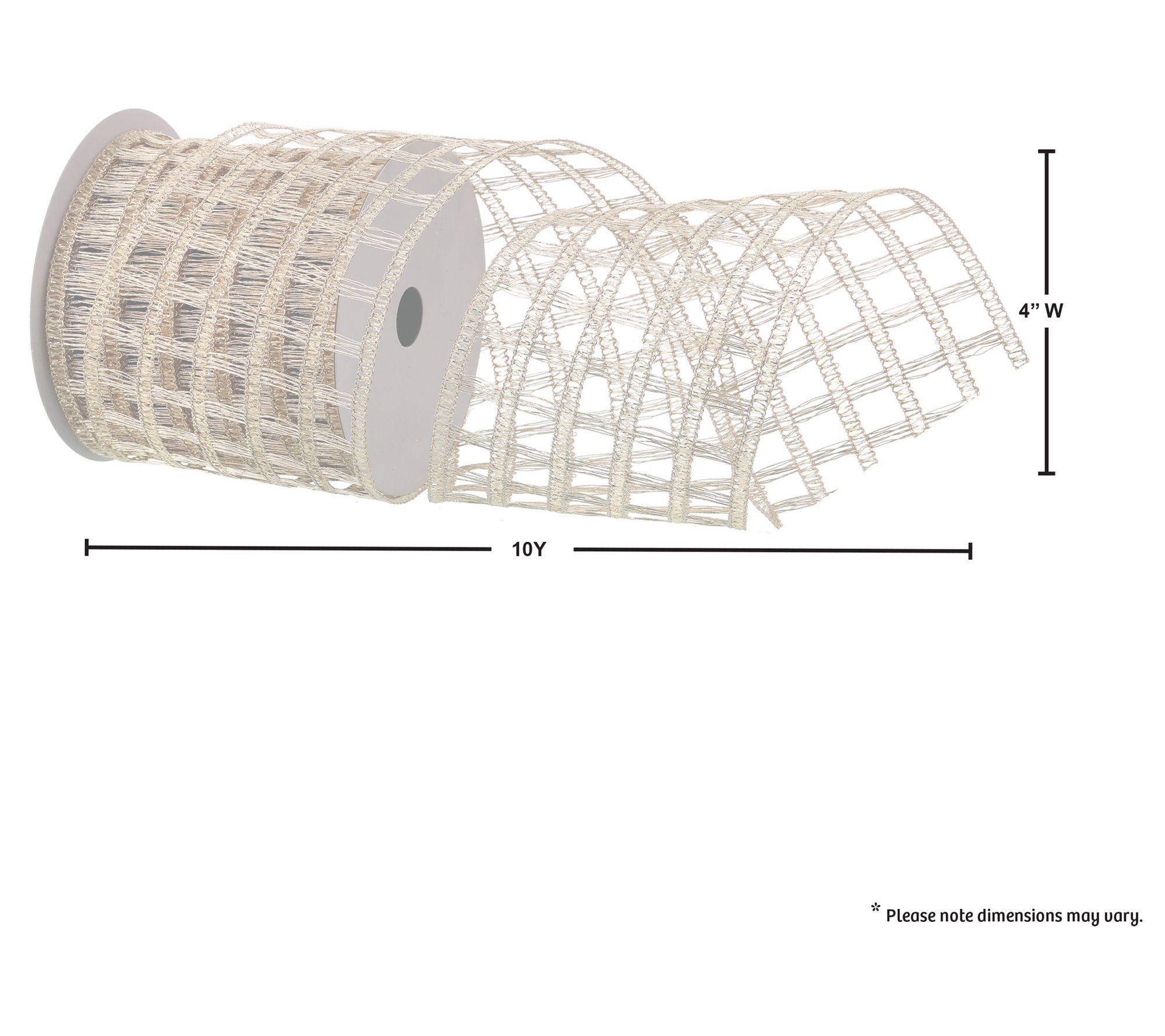 4"X10y Knitted Metallic Net Ribbon by Valerie - QVC.com