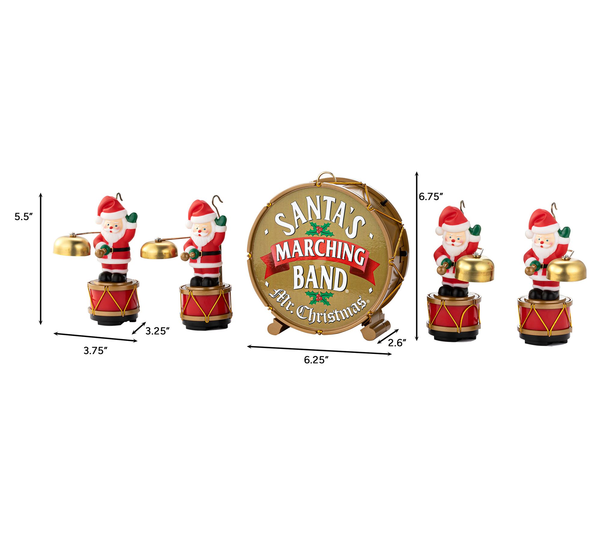 Mr. Christmas 6 in. Animated Santas Marching Band - QVC.com