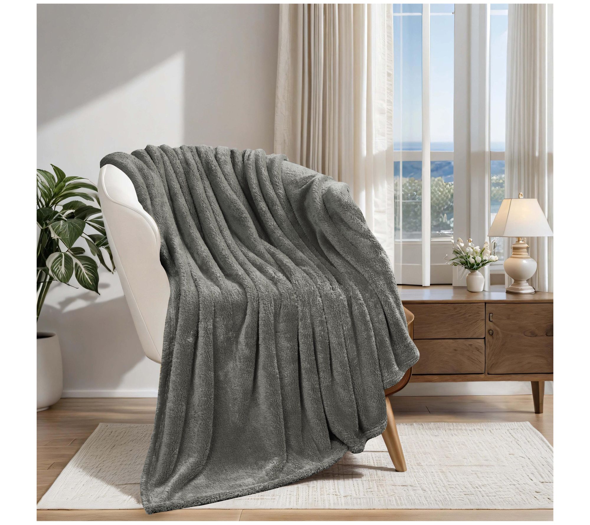 Superior Solid Fleece Medium Weight Fluffy Soft Blanket Full - QVC.com