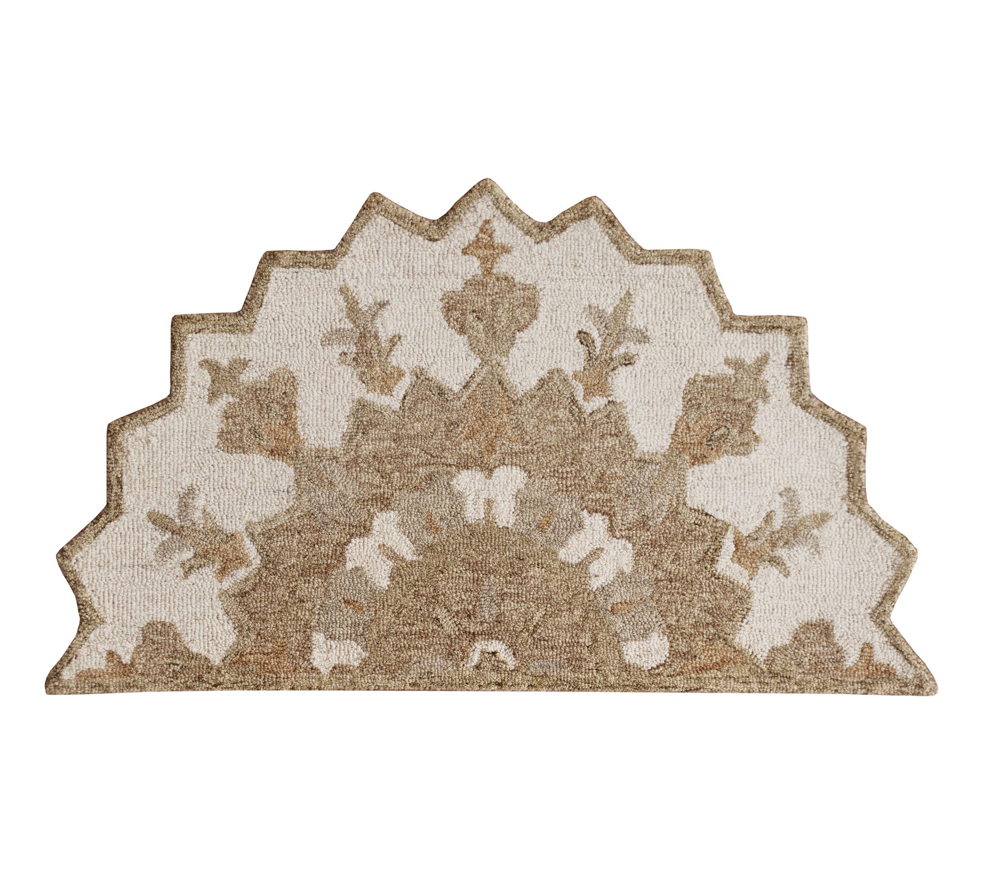 Ox Bay Beige Medallion Wool Hearth Indoor Rug,2'3" x 3'10" - QVC.com