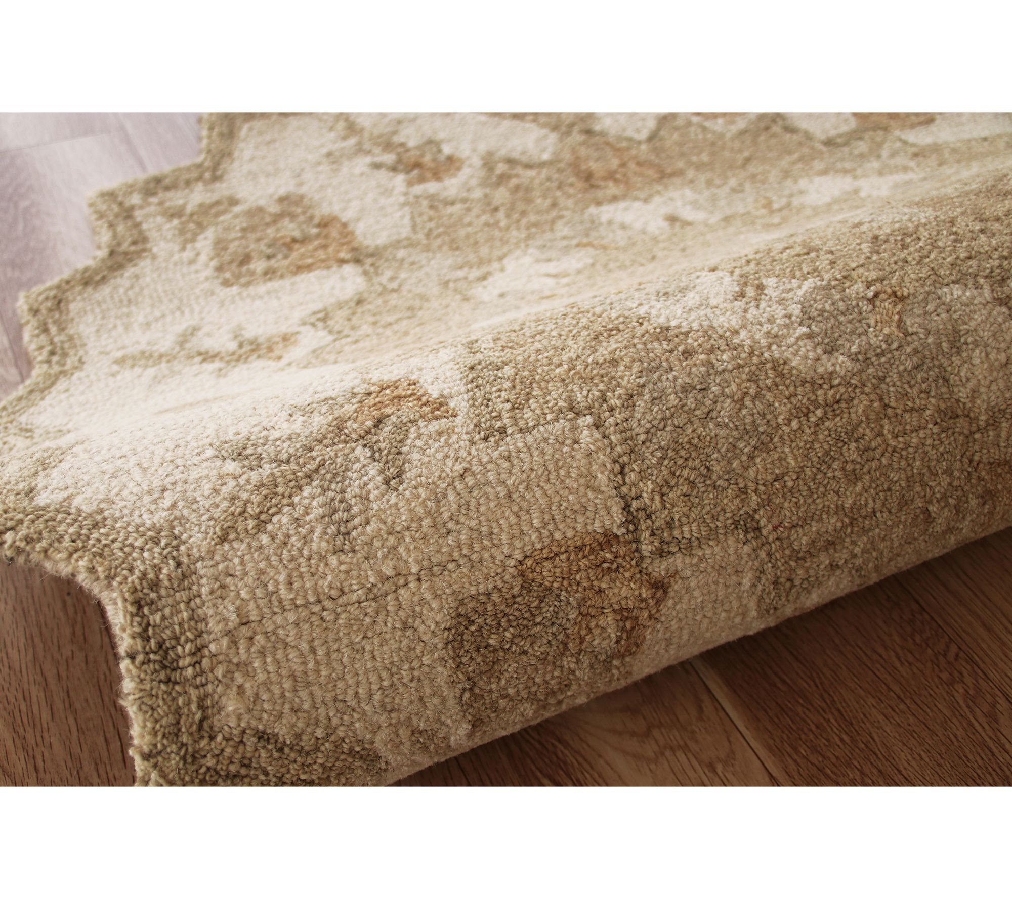 Ox Bay Beige Medallion Wool Hearth Indoor Rug,2'3" x 3'10" - QVC.com