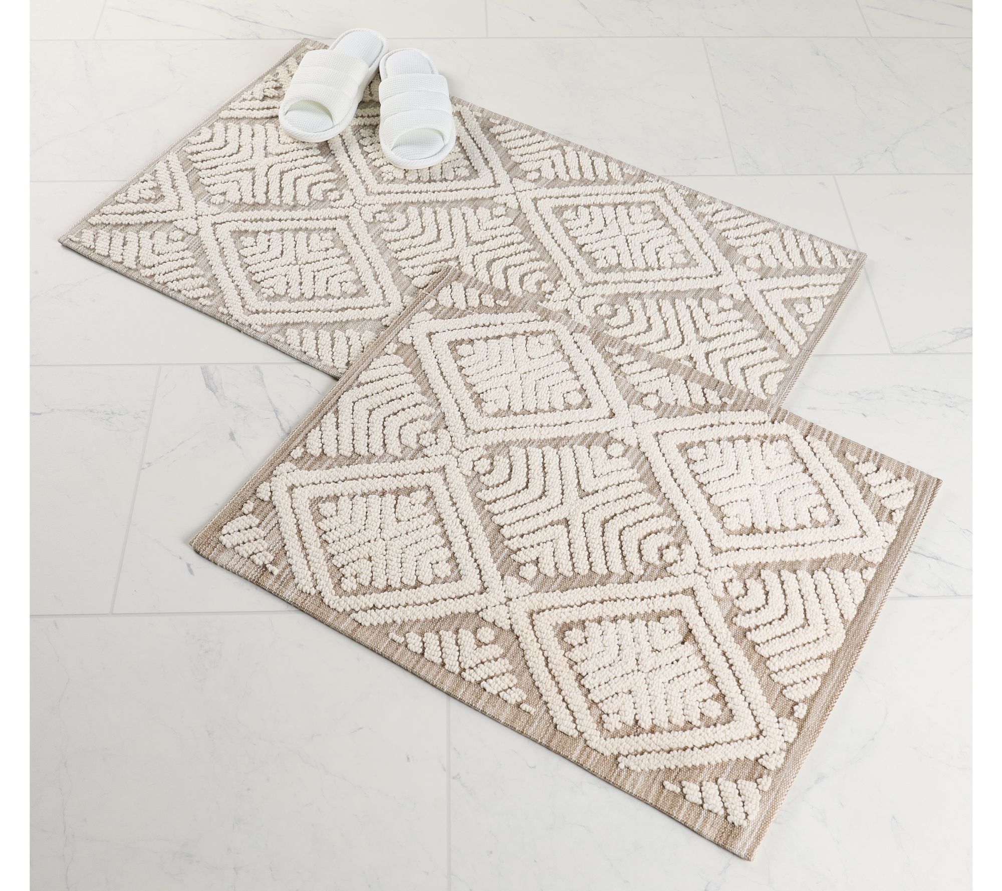 Superior 2-Piece Ceton Geometric Bath Rug Set,Medium - QVC.com