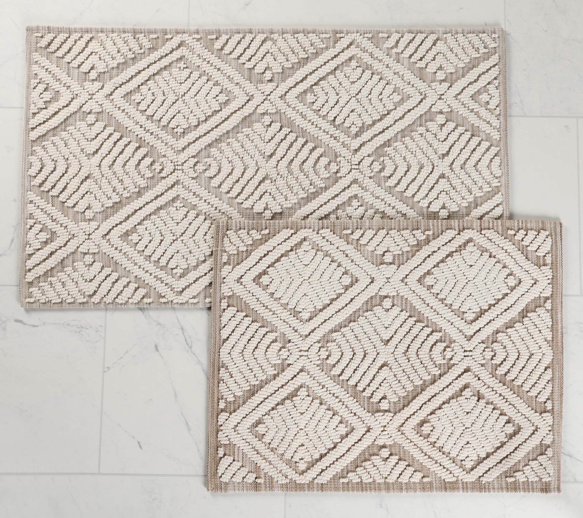 Superior 2-Piece Ceton Geometric Bath Rug Set,Medium - QVC.com