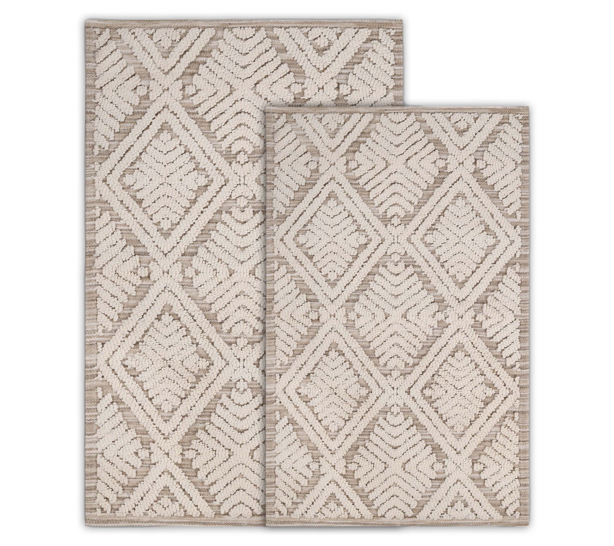 Superior 2-Piece Ceton Geometric Bath Rug Set,Medium - QVC.com