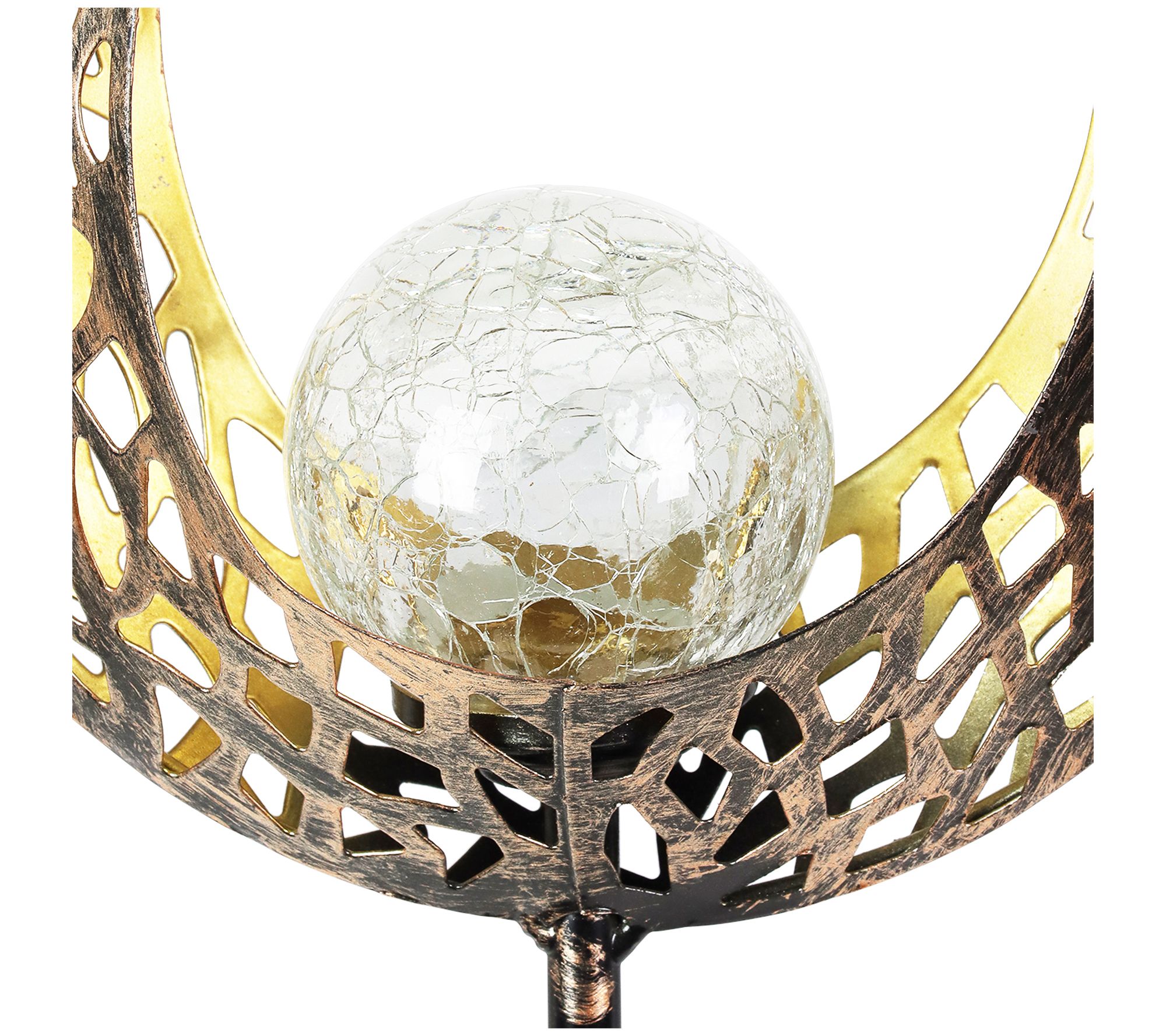 Exhart Solar Filigree Metal Flame Stake - QVC.com