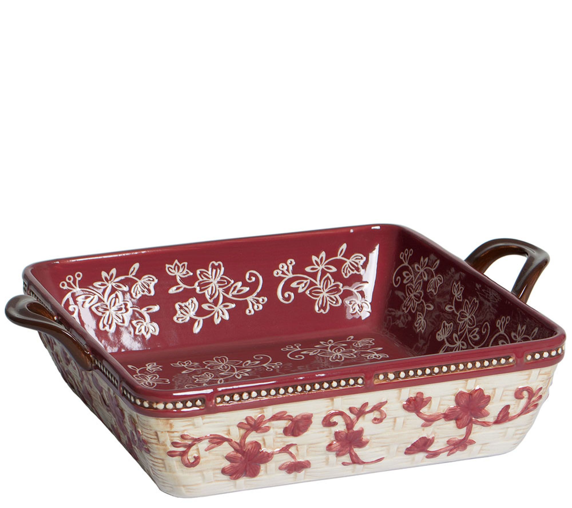Temp-tations Floral Lace Basketweave Bread Basket - QVC.com