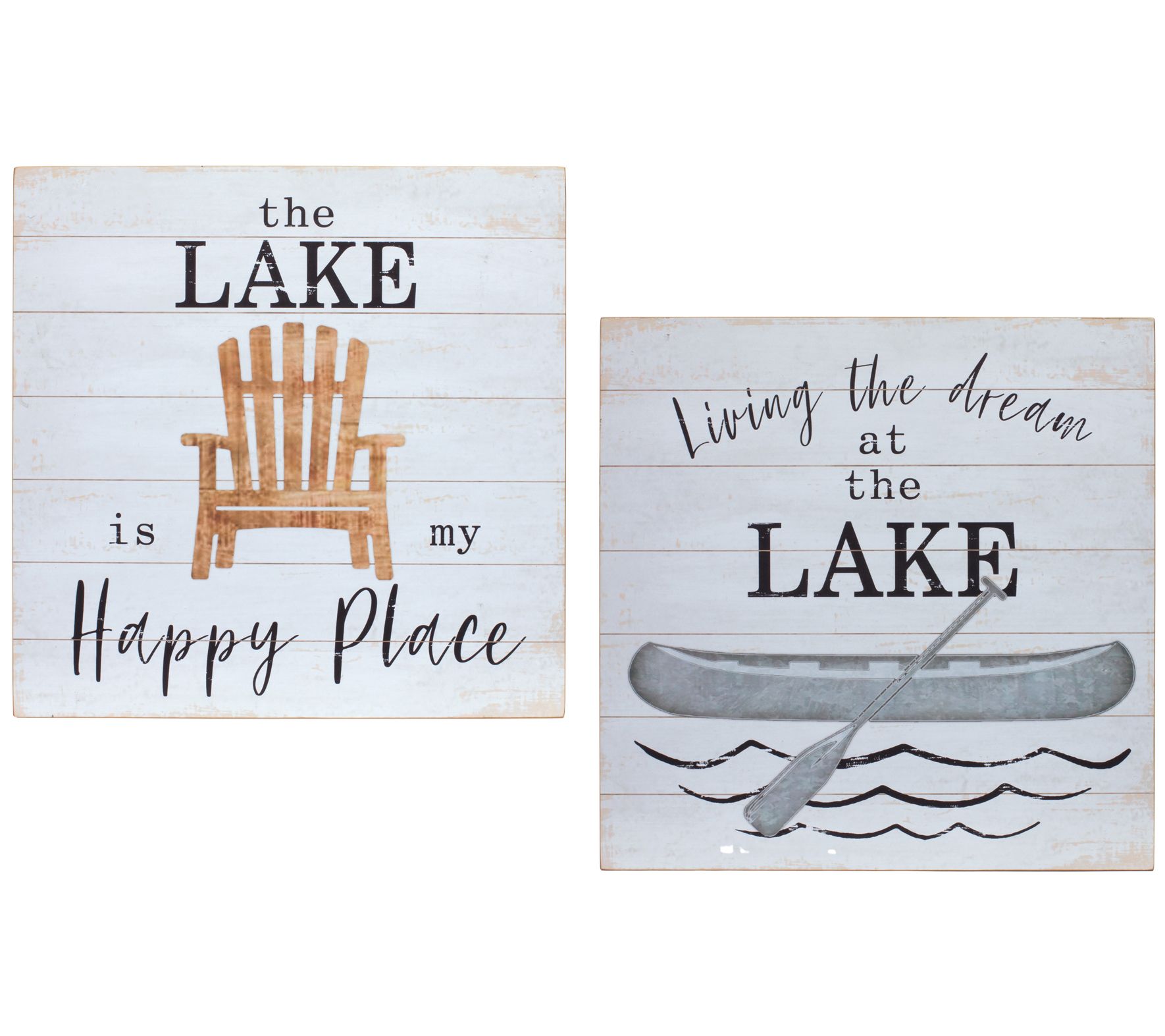 Melrose International Wooden Lake Sign Set of 2 - QVC.com